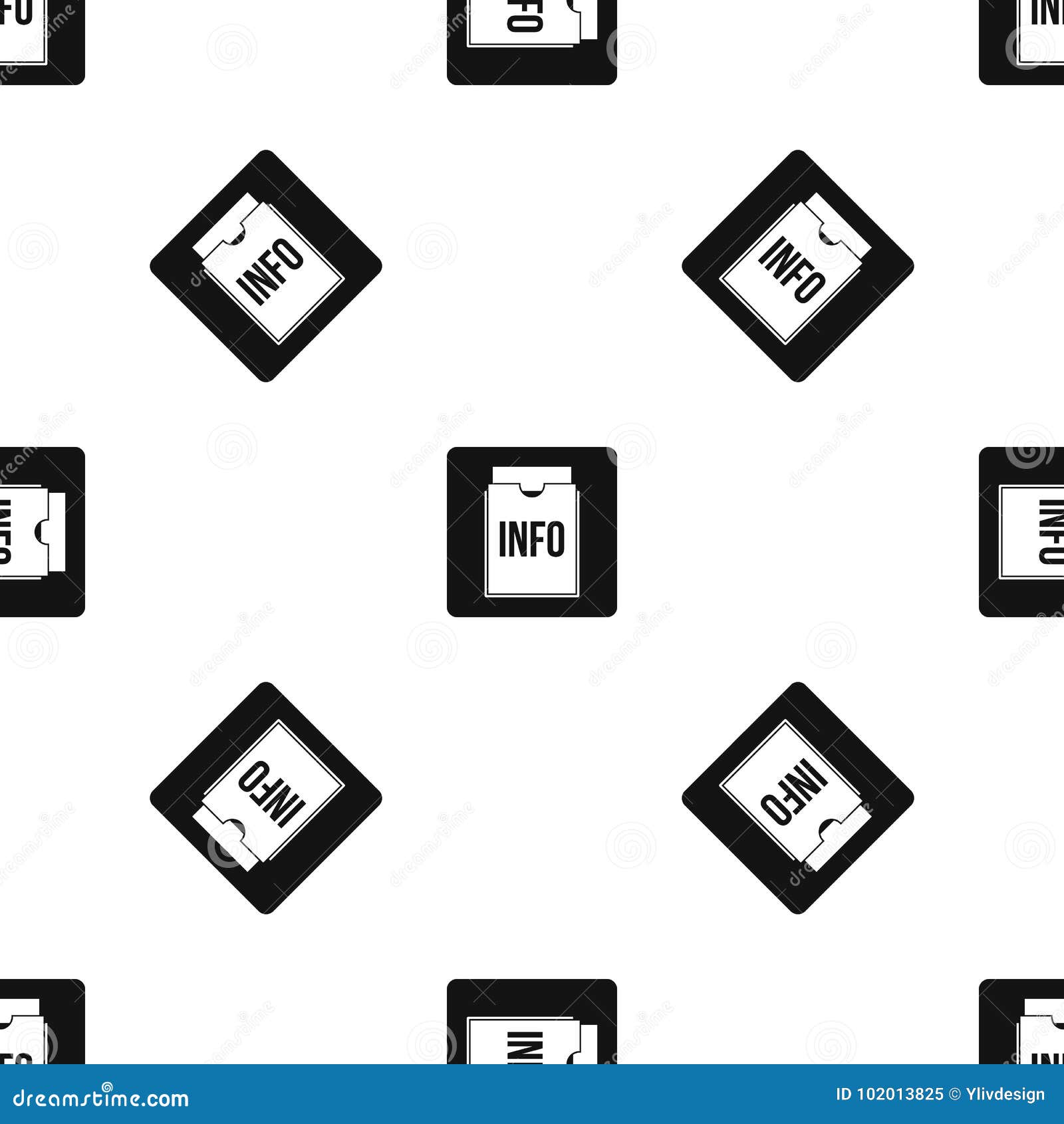 Info Folder Pattern Seamless Black Stock Vector - Illustration of ...