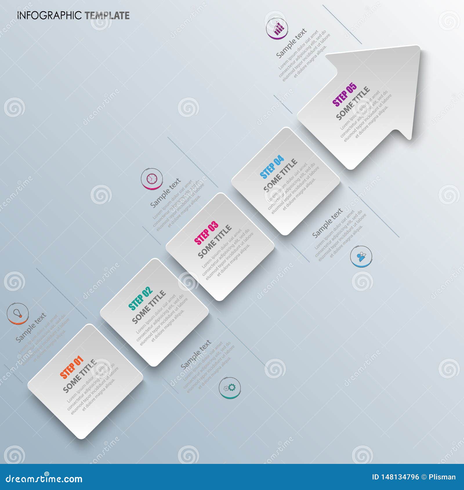 Info Graphic with Abstract Arrow in White Design Stock Vector ...