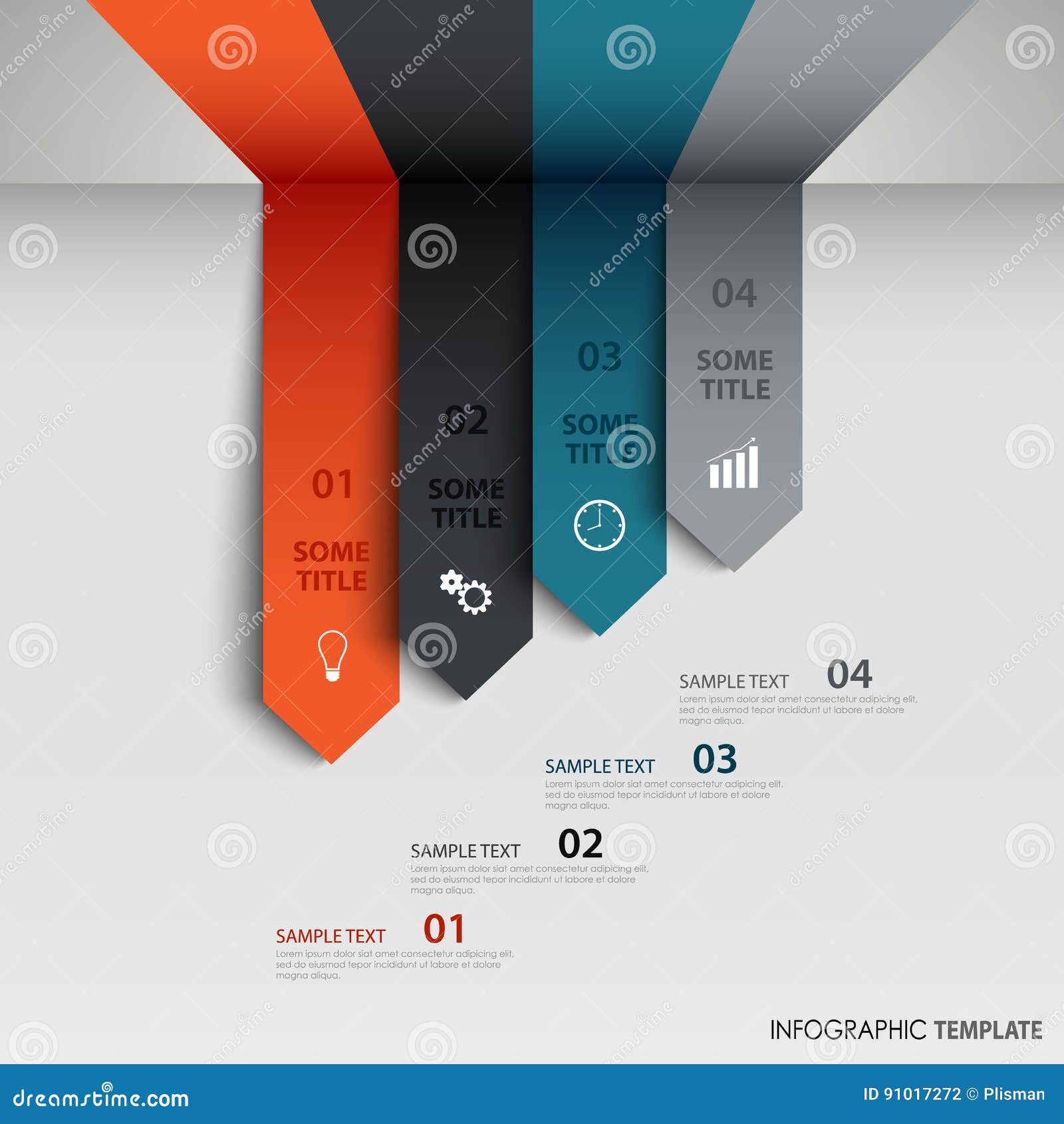 Info Graphic with Abstract Directional Arrows Template Stock Vector ...