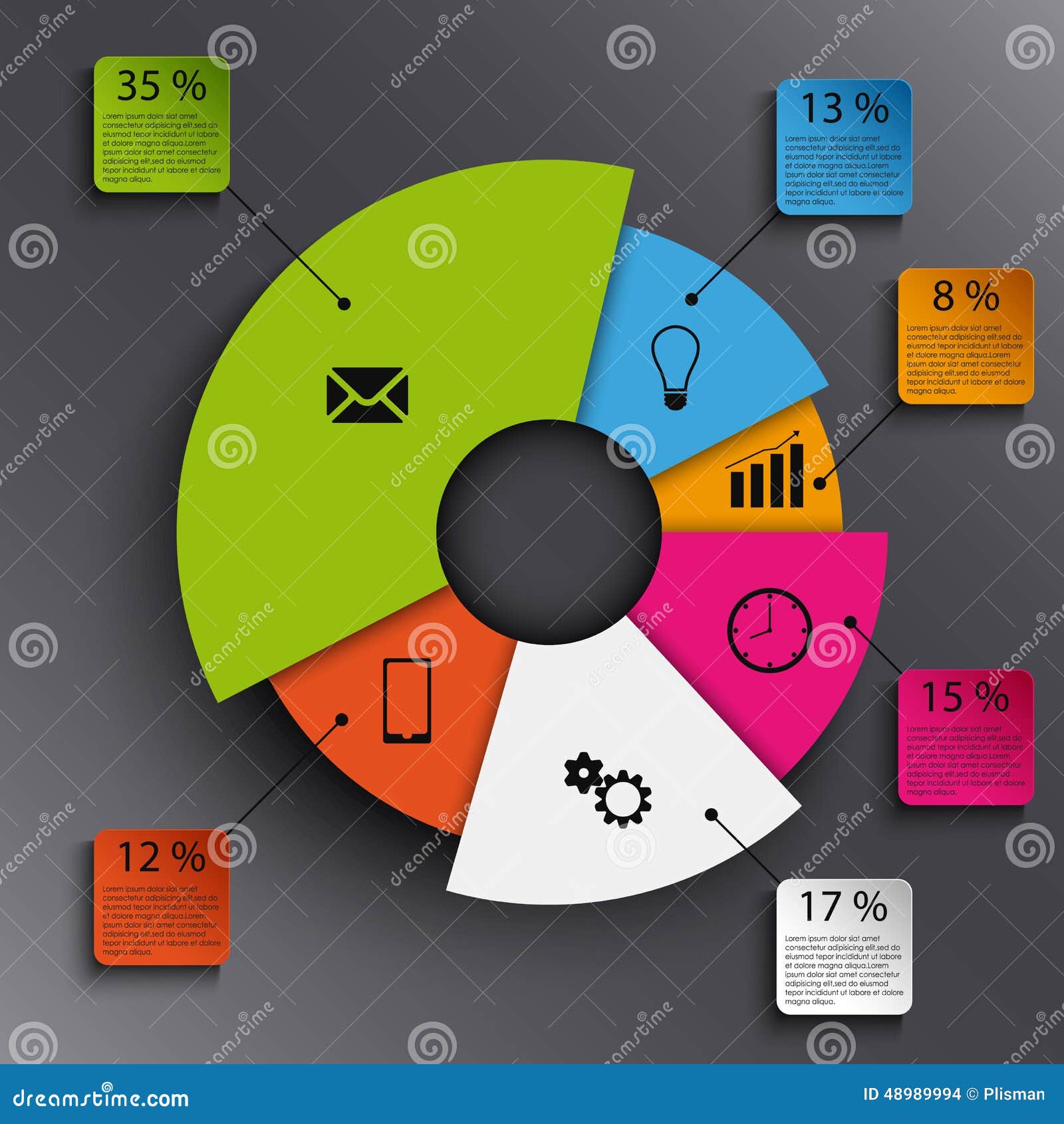 Info Graphic with Abstract Round Graph Template Stock Vector ...