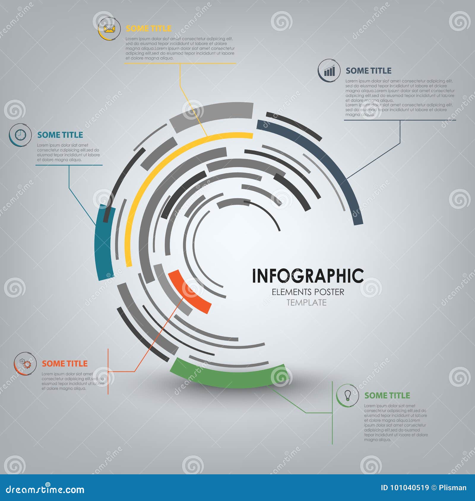 Info Graphic with Abstract Technical Design Round Template Stock Vector ...