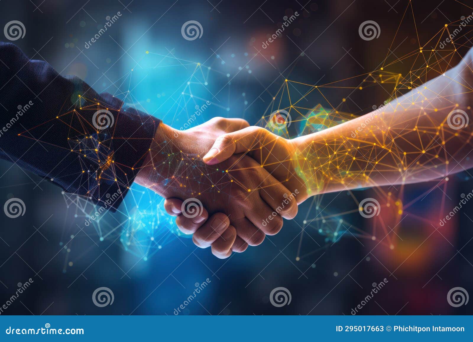 Info Graphic , a Business Man Shaking Hand, Generative AI Stock Image ...