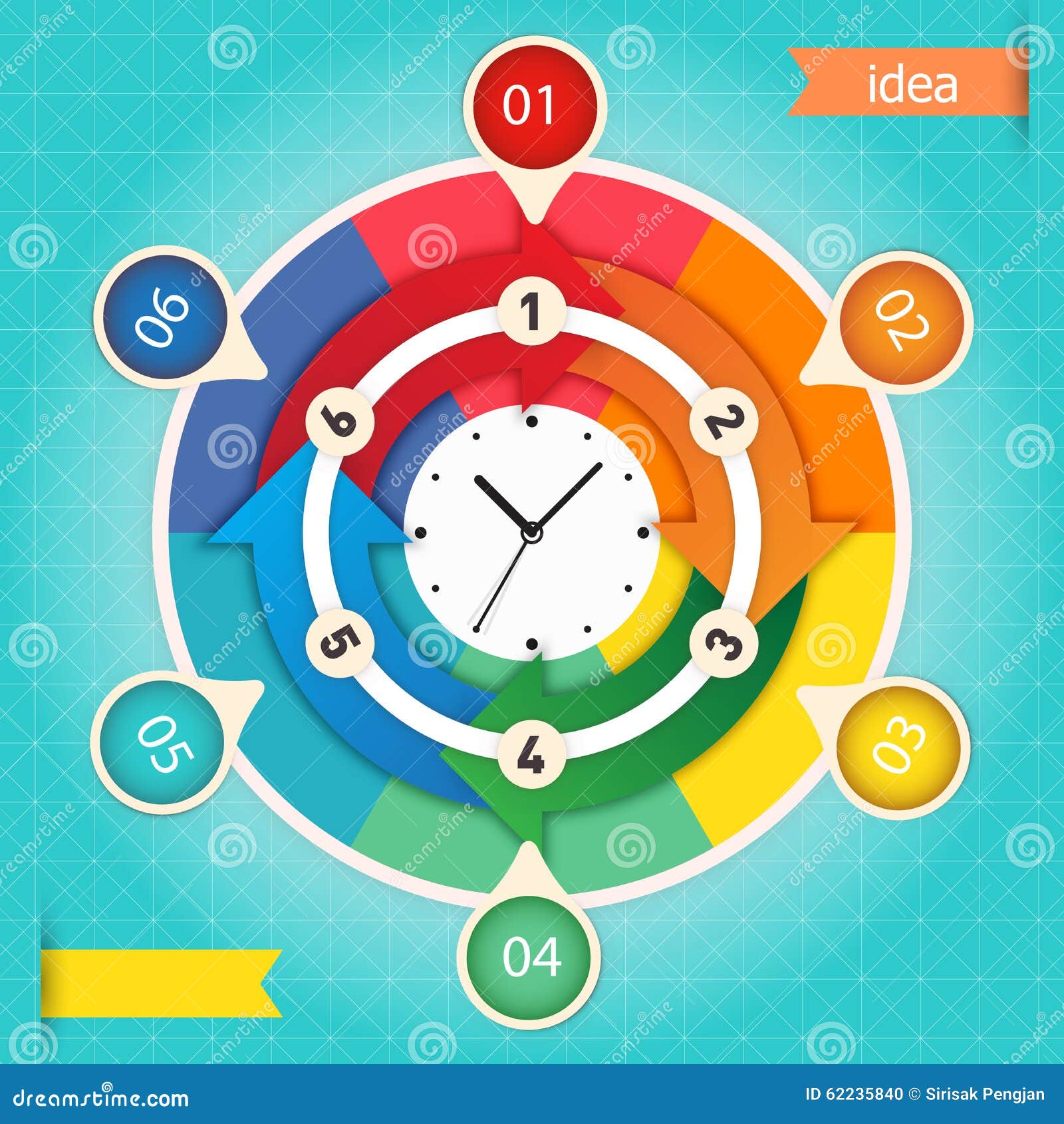 Info-graphic Chart, Time in Pie Graph Vector Stock Vector ...