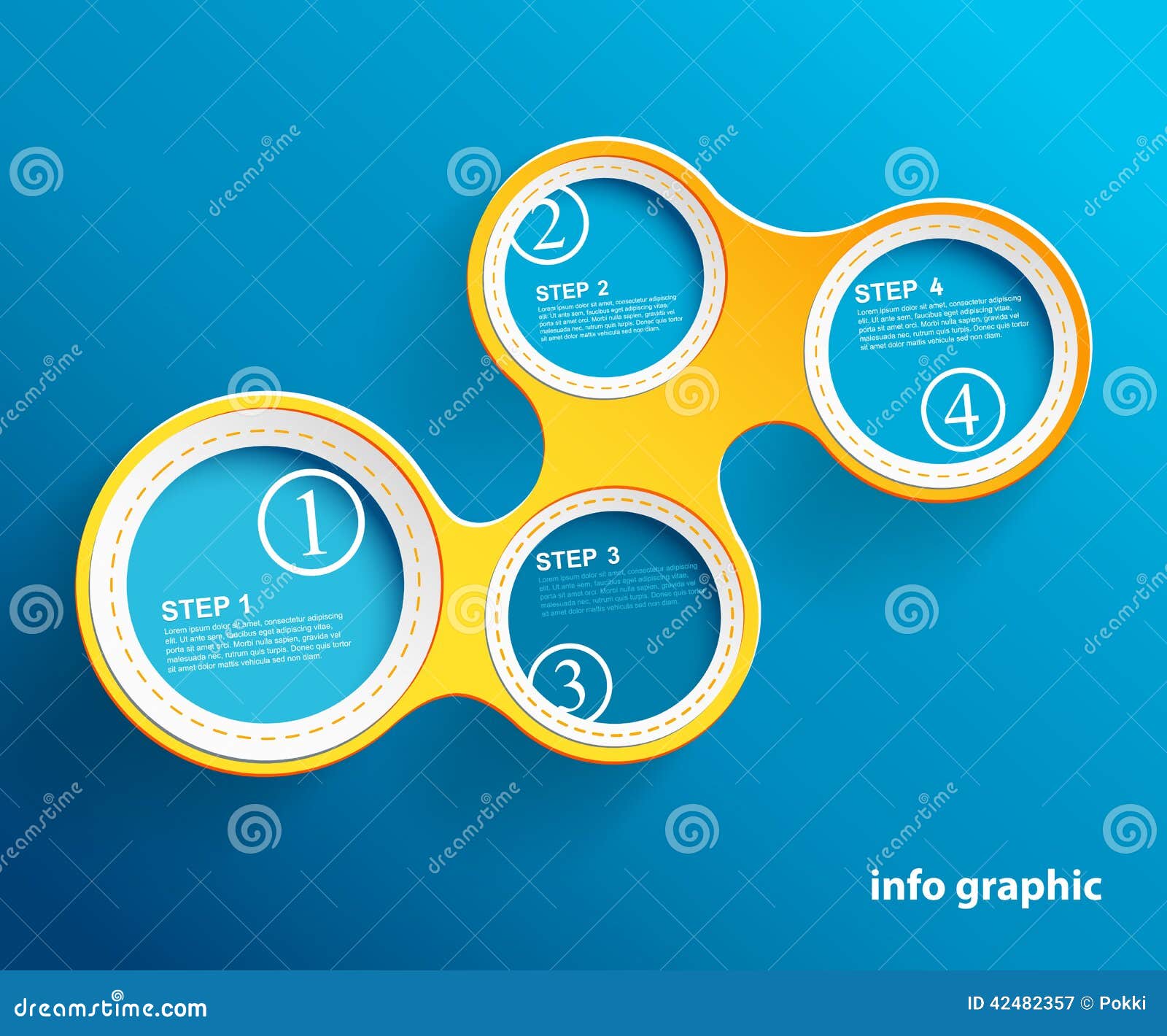 Graphic Circles Divided In 4 Segments Isolated On White Background. Pie ...