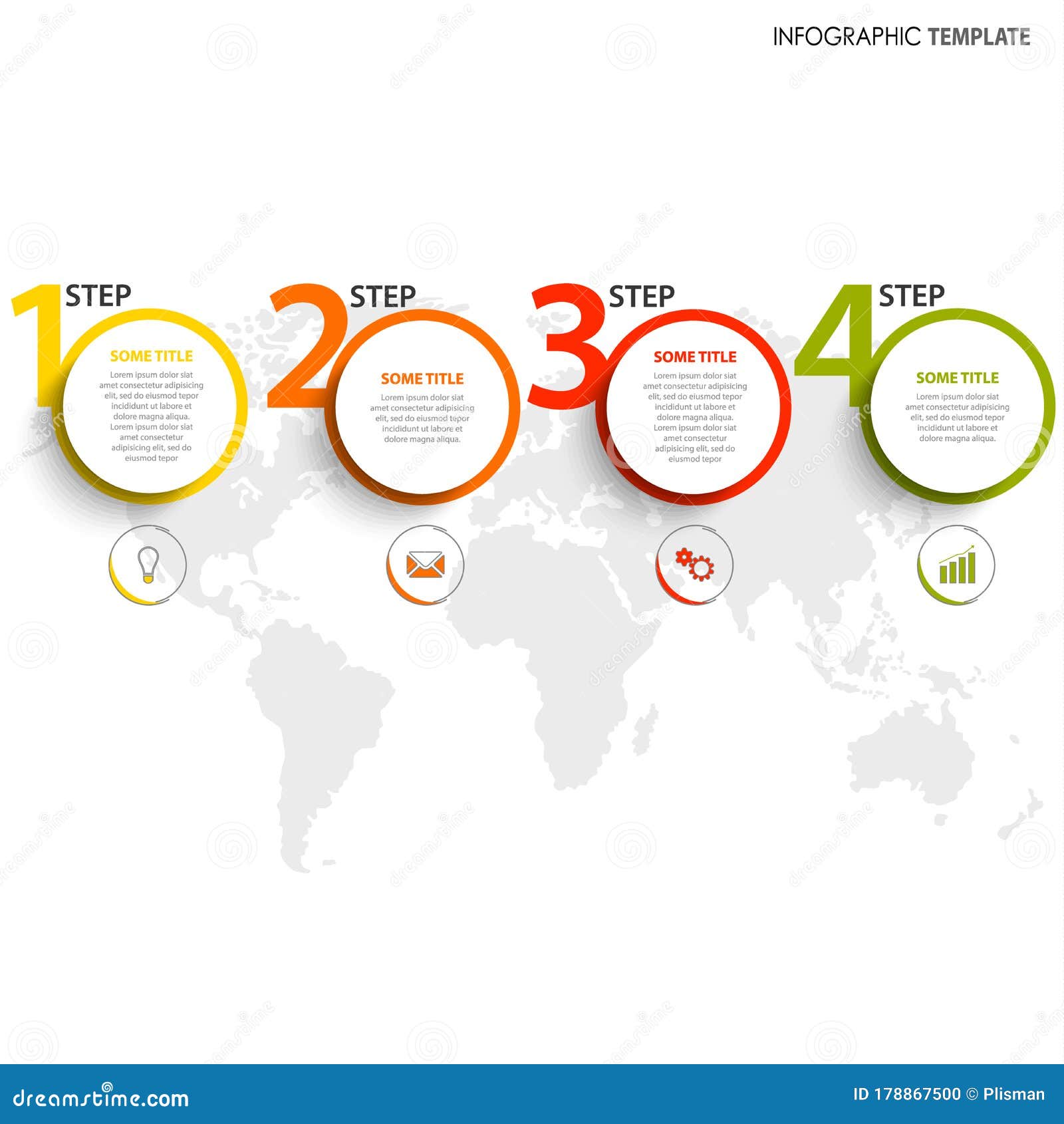 Info Graphic with Circular Pointers and Numbers Template Stock Vector ...