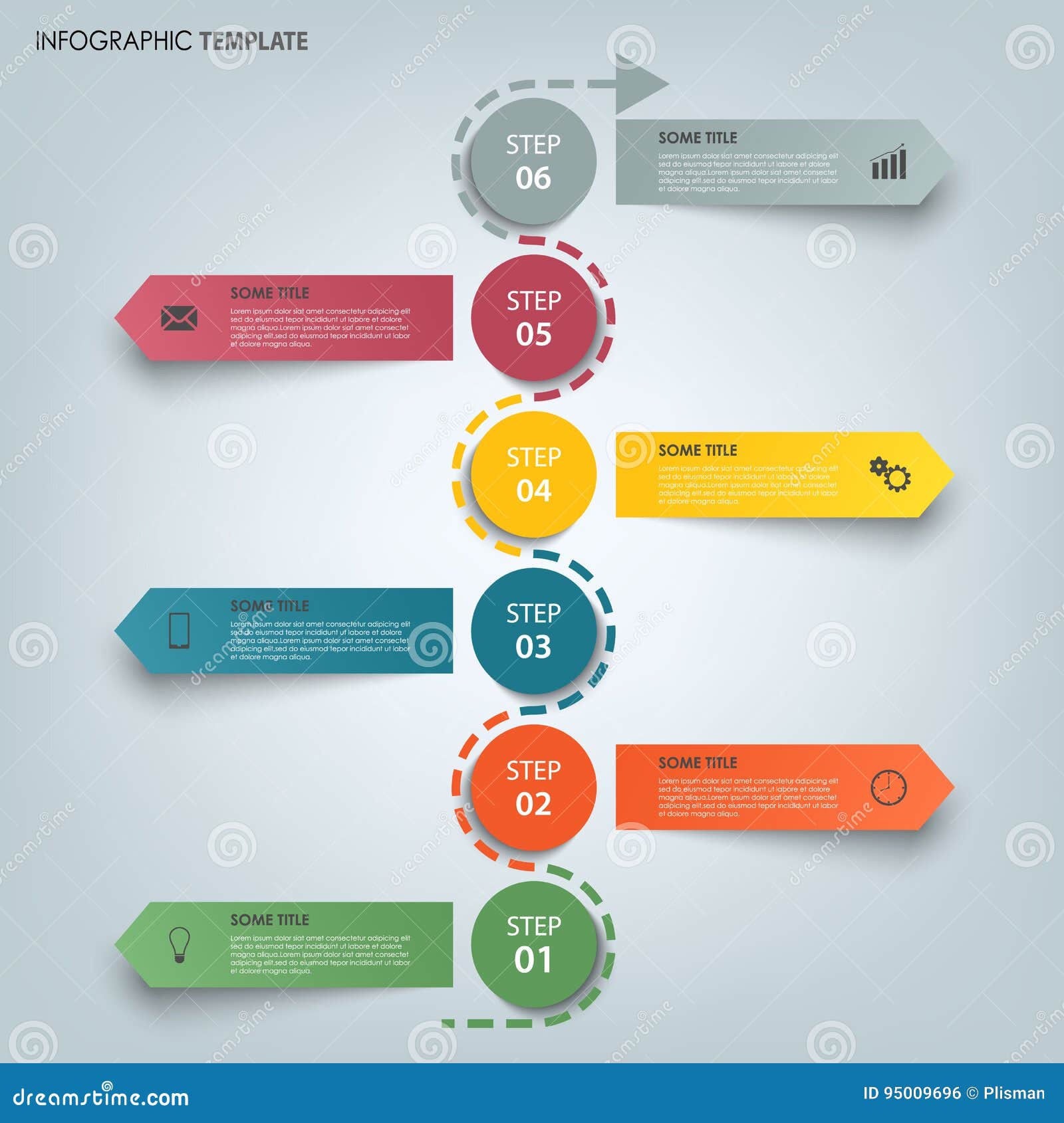 Info Graphic with Colored Arrows Below Template Stock Vector ...