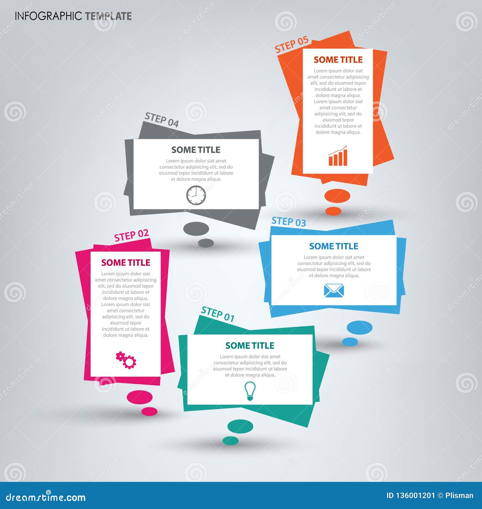Info Graphic with Colored Design Dialog Bubbles Template Stock Vector ...