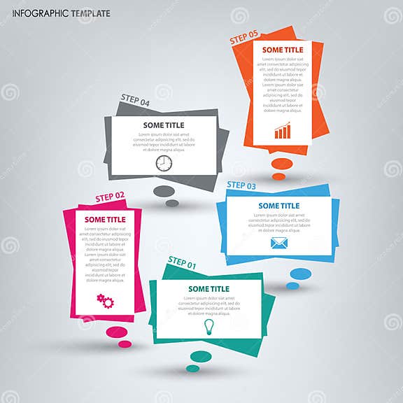 Info Graphic with Colored Design Dialog Bubbles Template Stock Vector ...