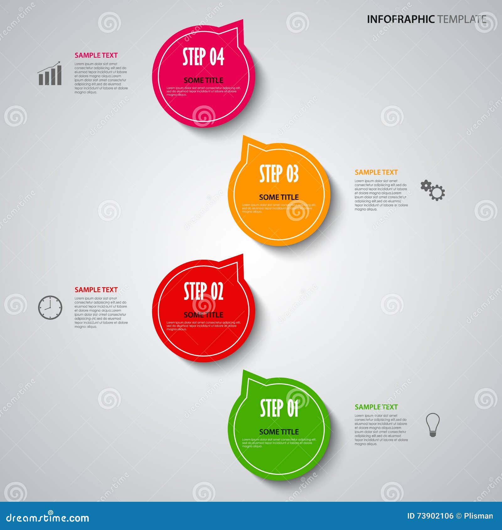 Info Graphic with Colored Design Pointers Template Stock Vector ...
