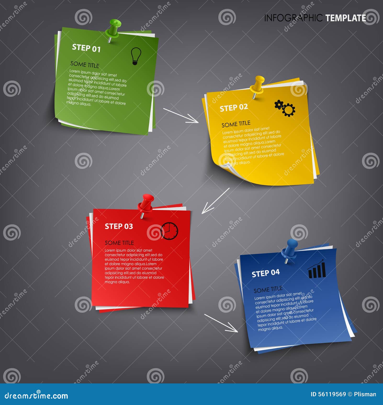 Colored Note Lined Writing Paper Template Graphic Design Background ...