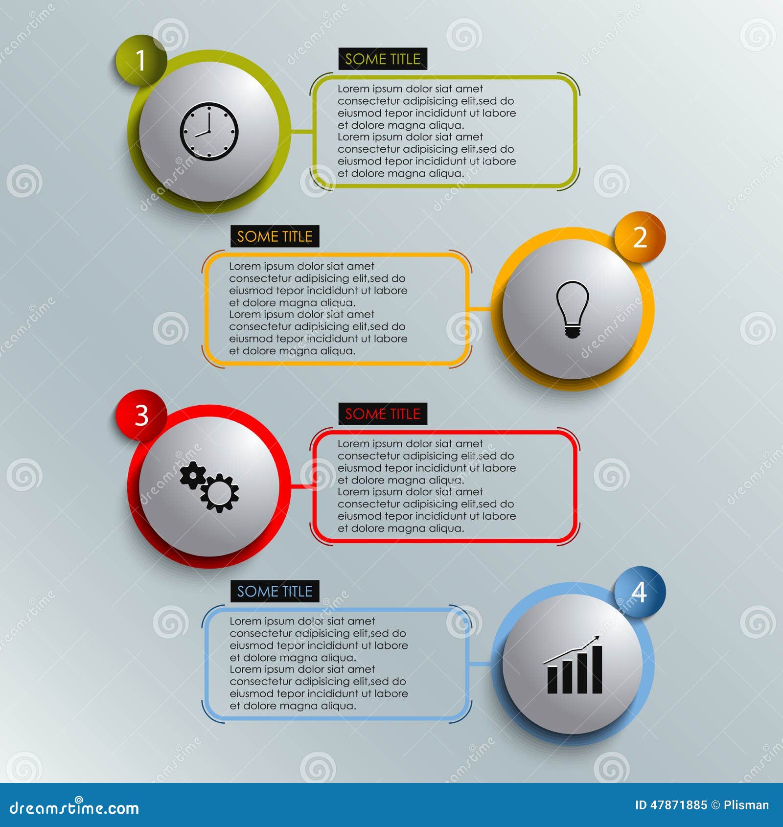 Info Graphic Colored Round Element Work Template Stock Vector ...
