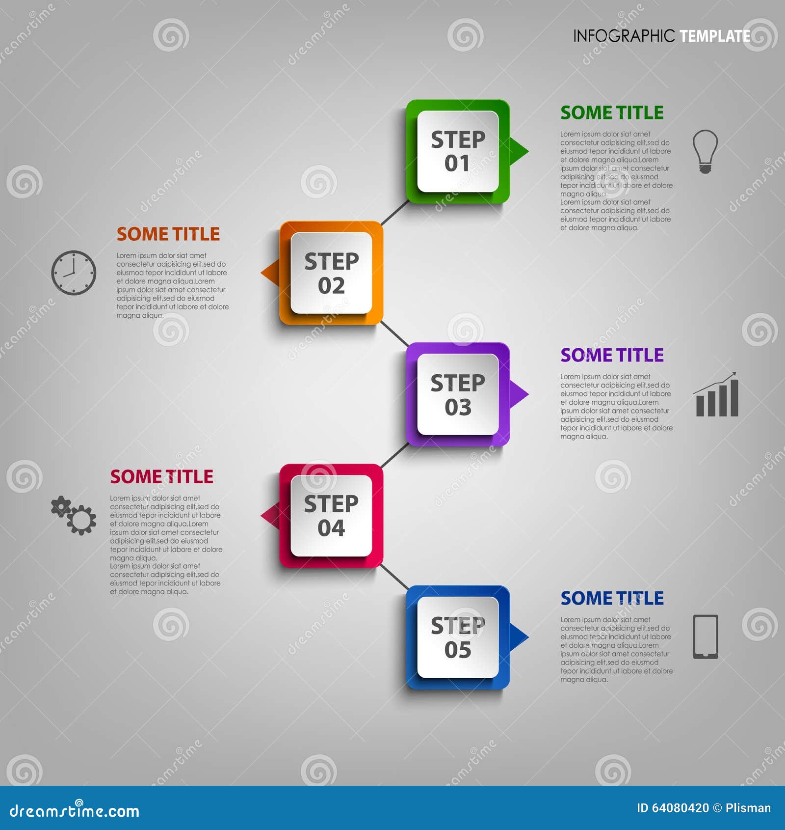 Info Graphic with Colorful Design Element Indicators Template Stock ...
