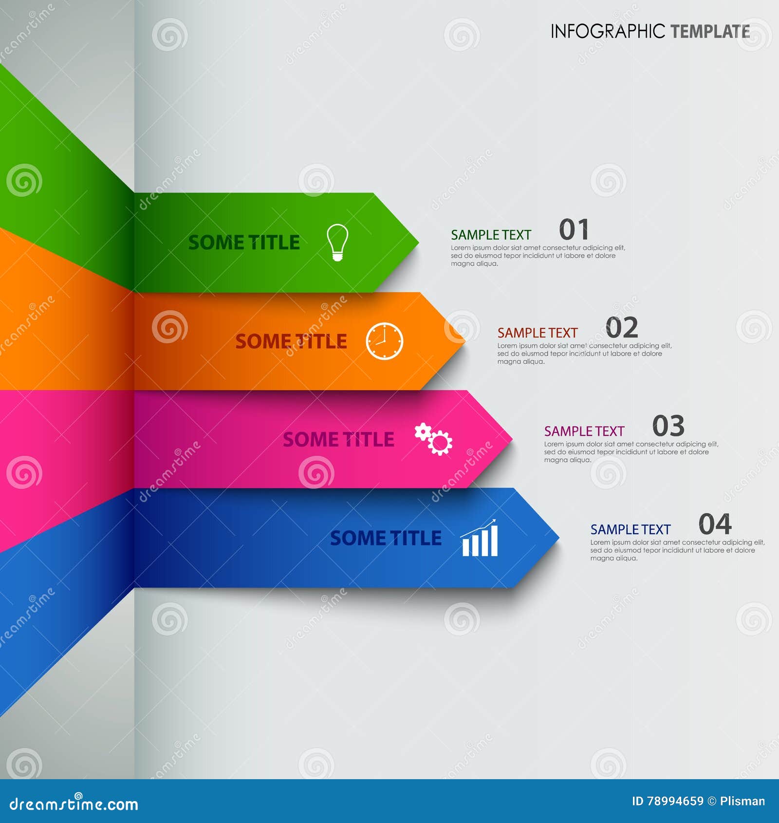 Info Graphic with Colorful Striped Indicators Template Stock Vector ...
