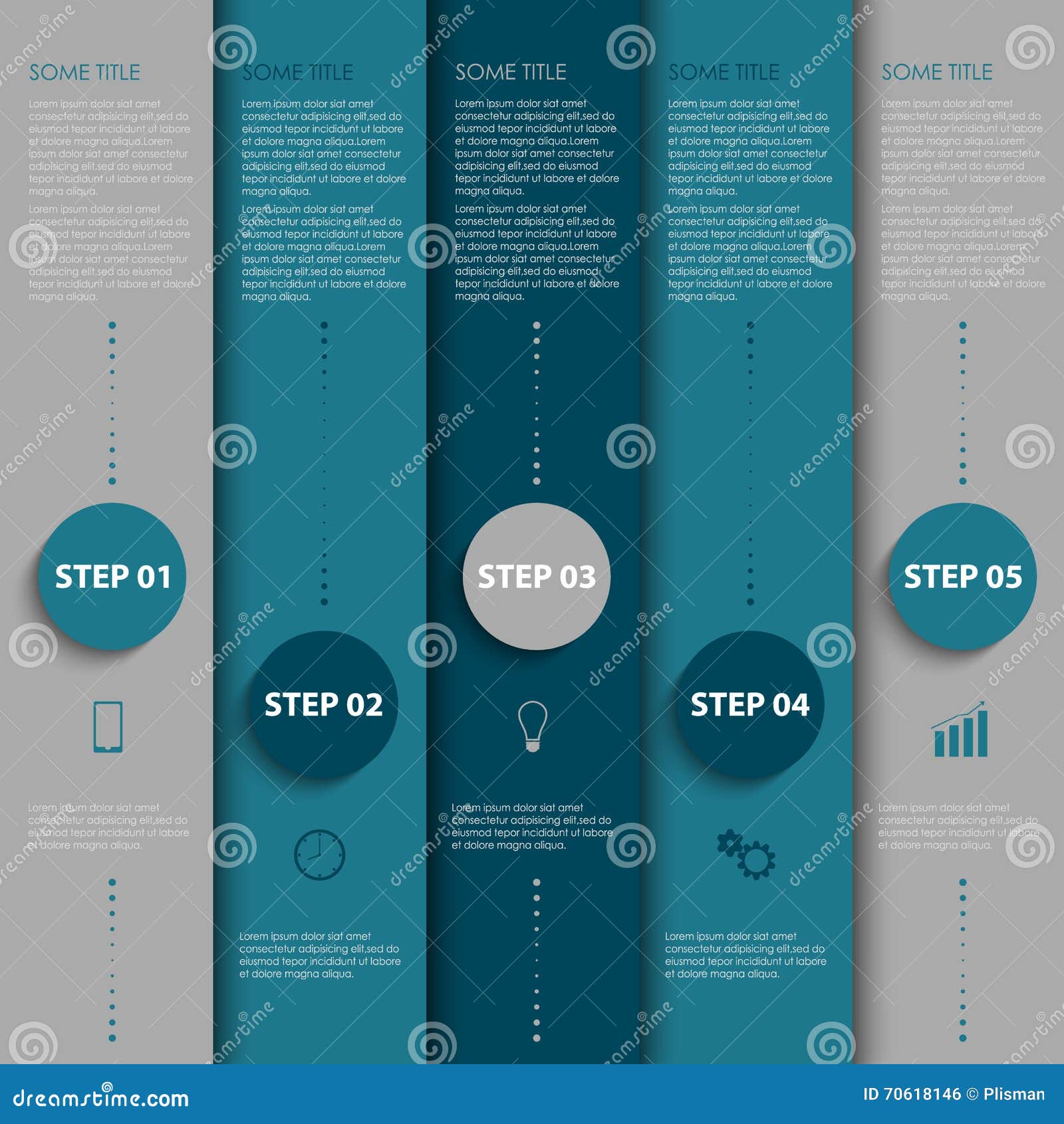 Info Graphic with Design Blue and Gray Stripes Template Stock Vector ...