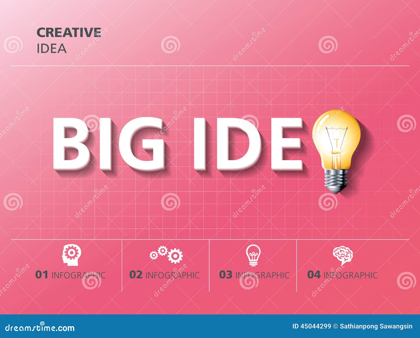 Info Graphic Design, Creativity, Bulb, Big Idea Stock Vector ...