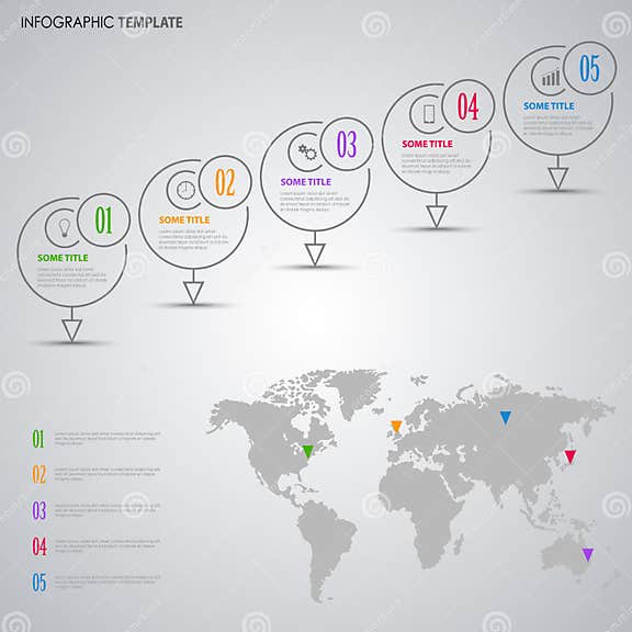 Info Graphic with Design Indicators and World Map Template Stock Vector ...