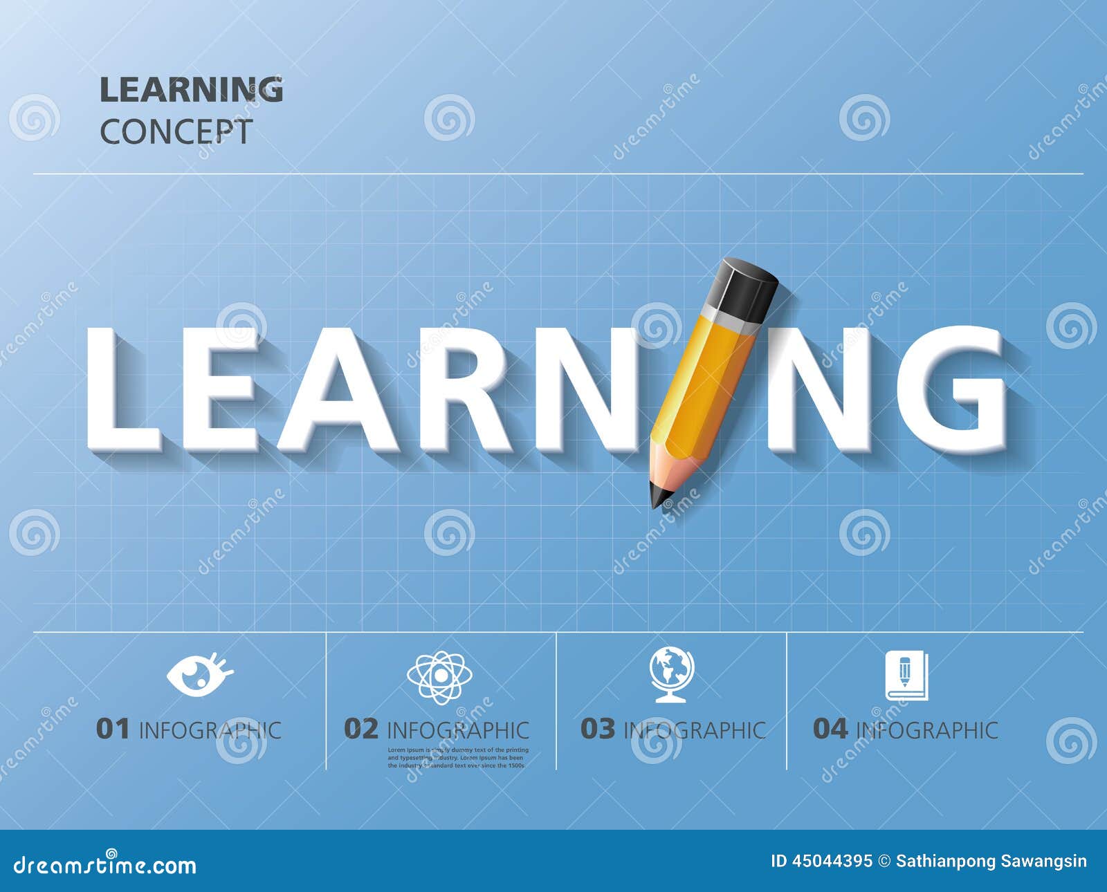 Info Graphic Design, Learning, Pencil Stock Vector - Illustration of ...