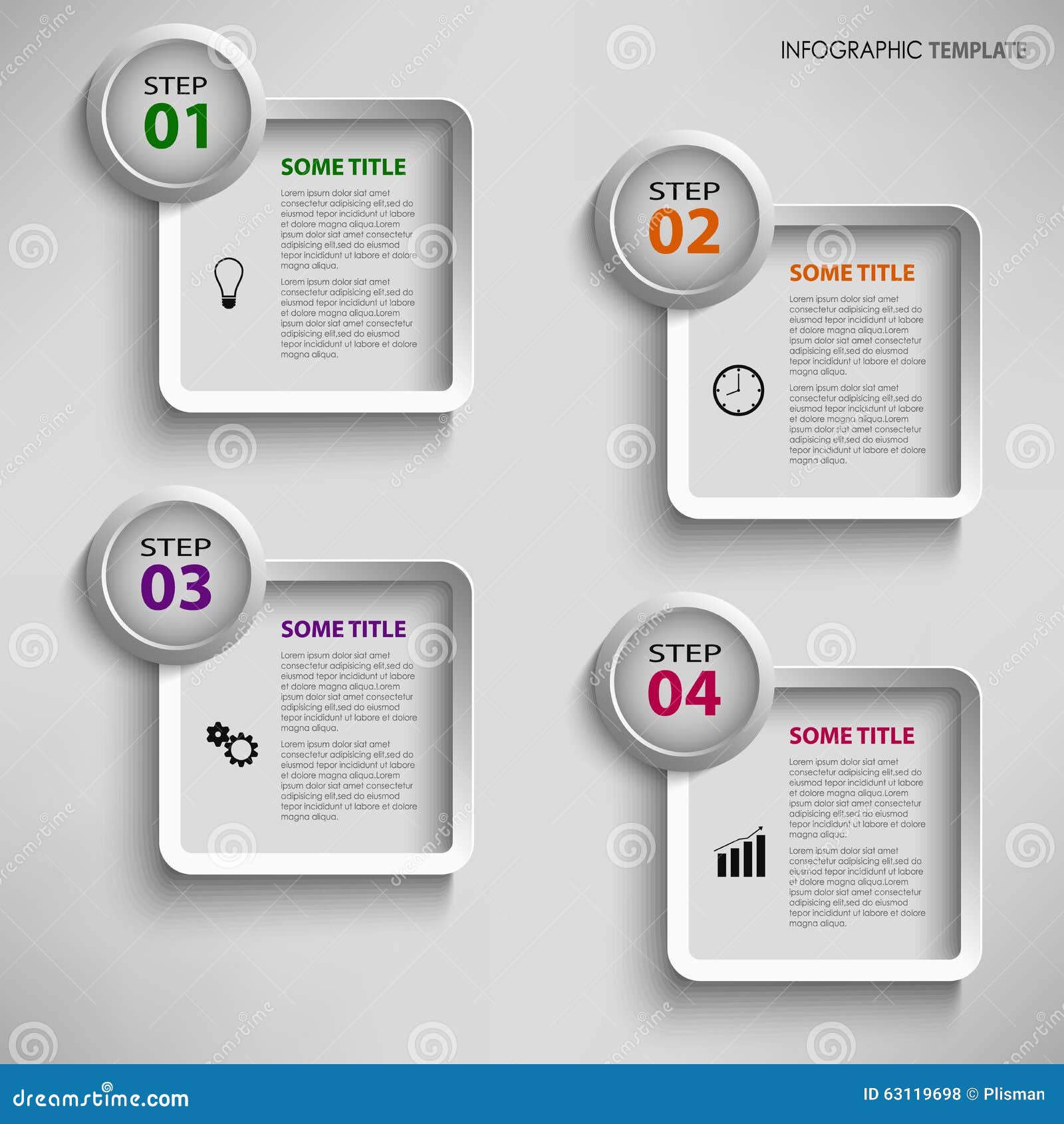 Info Graphic with Design Square Template Stock Vector - Illustration of ...