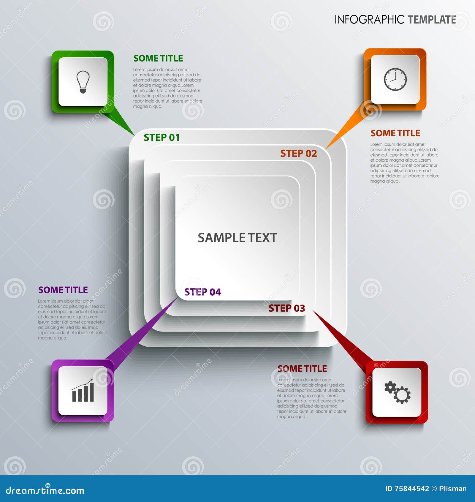Info Graphic with Design Squares Template Stock Vector - Illustration ...
