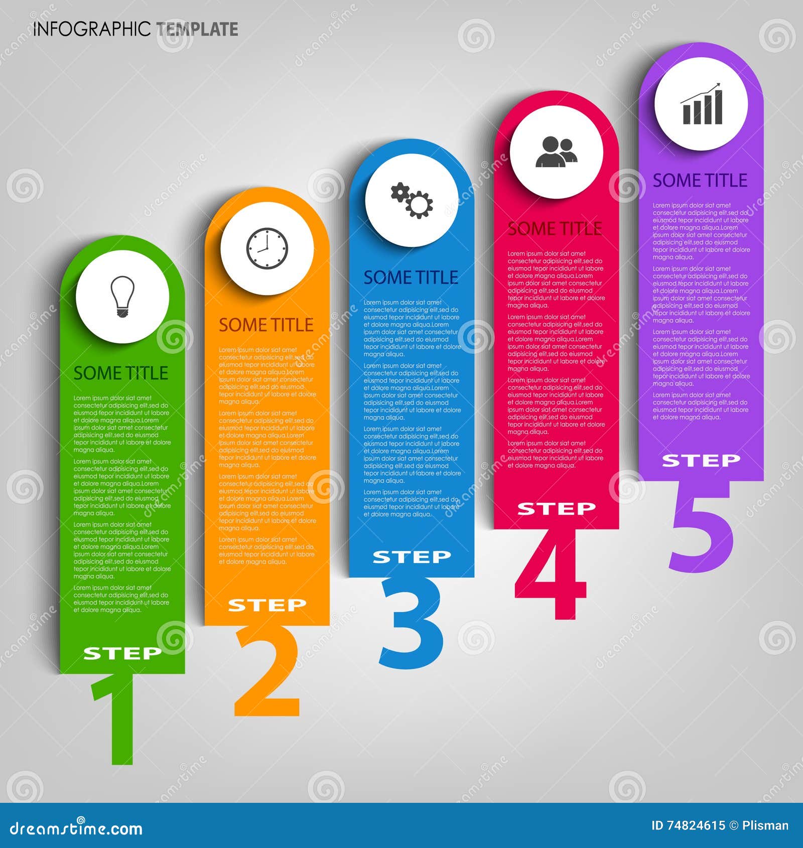 Info Graphic with Design Stripes and Pointers Template Stock Vector ...