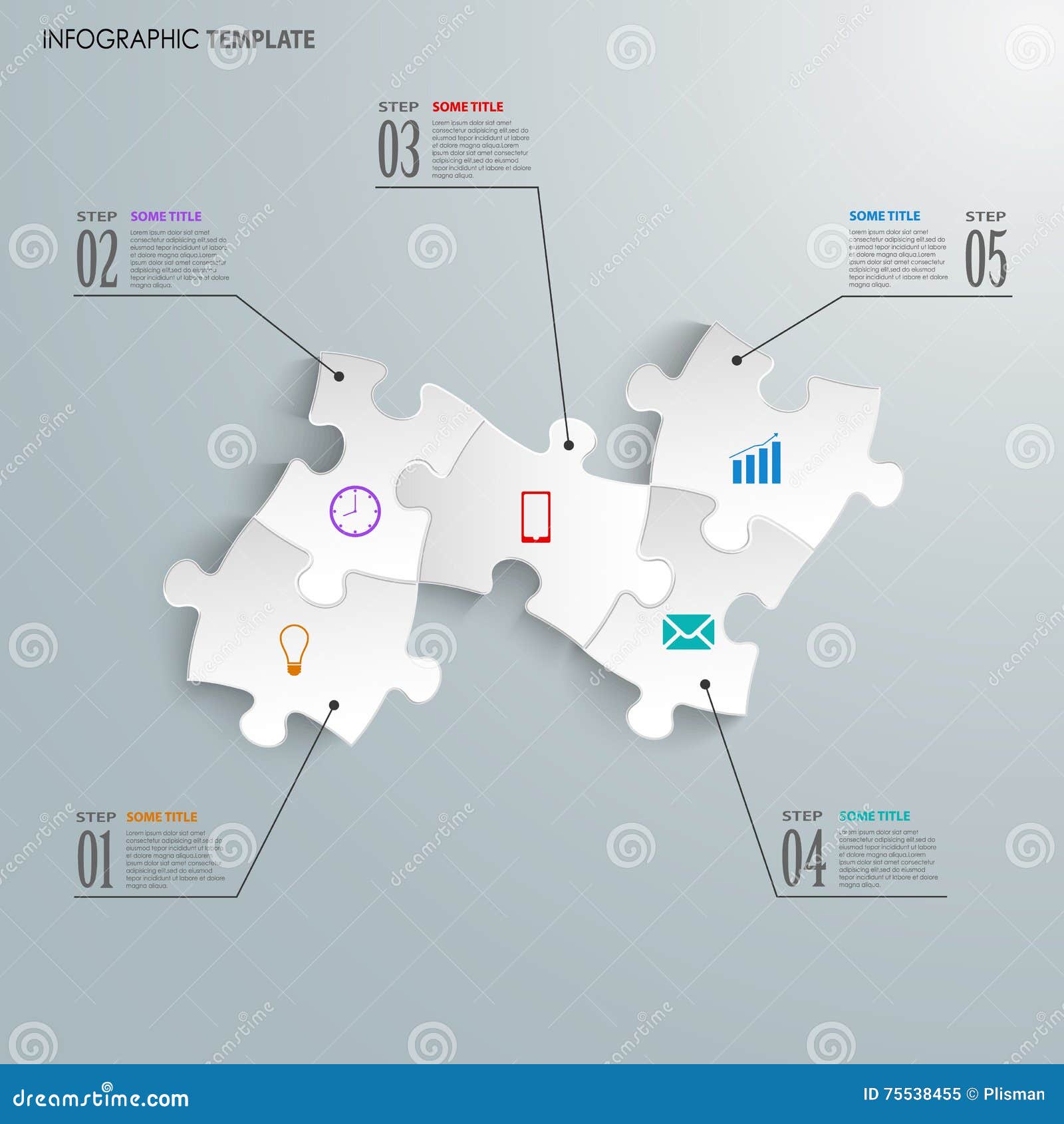 Info Graphic with Design White Puzzle Template Stock Vector ...