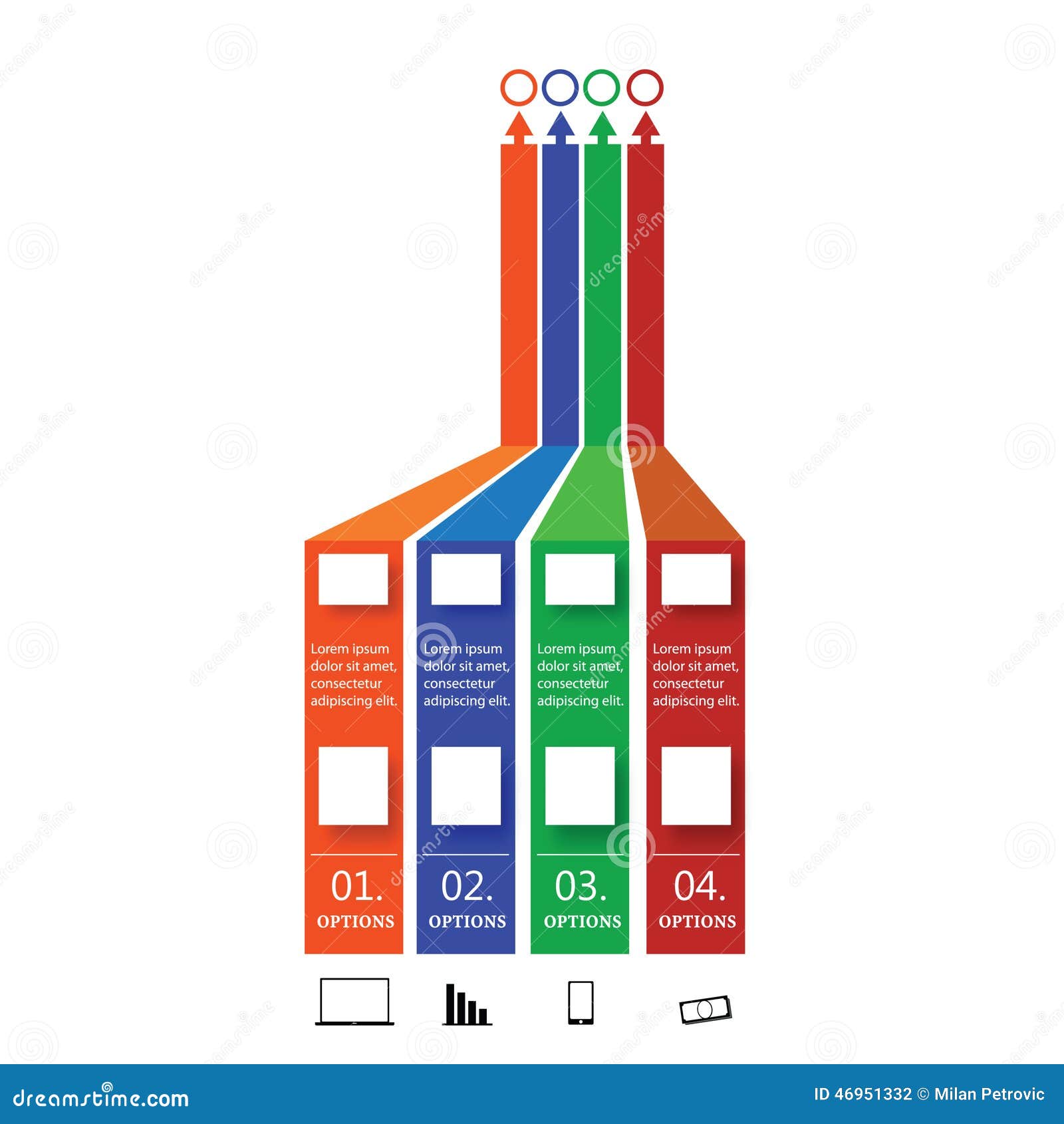 Info Graphic with Four Option Illustration Stock Illustration ...