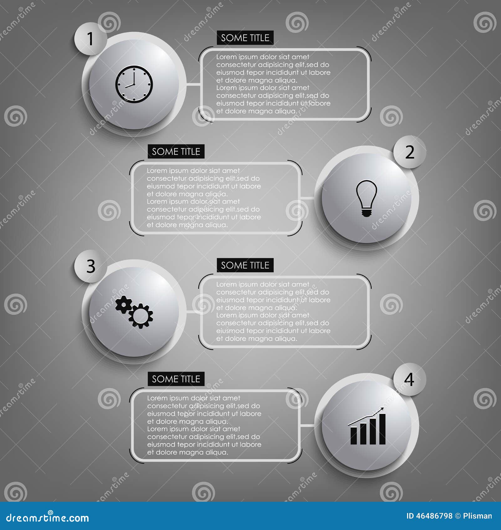 Info Graphic Gray Round Element Template Stock Vector - Illustration of ...