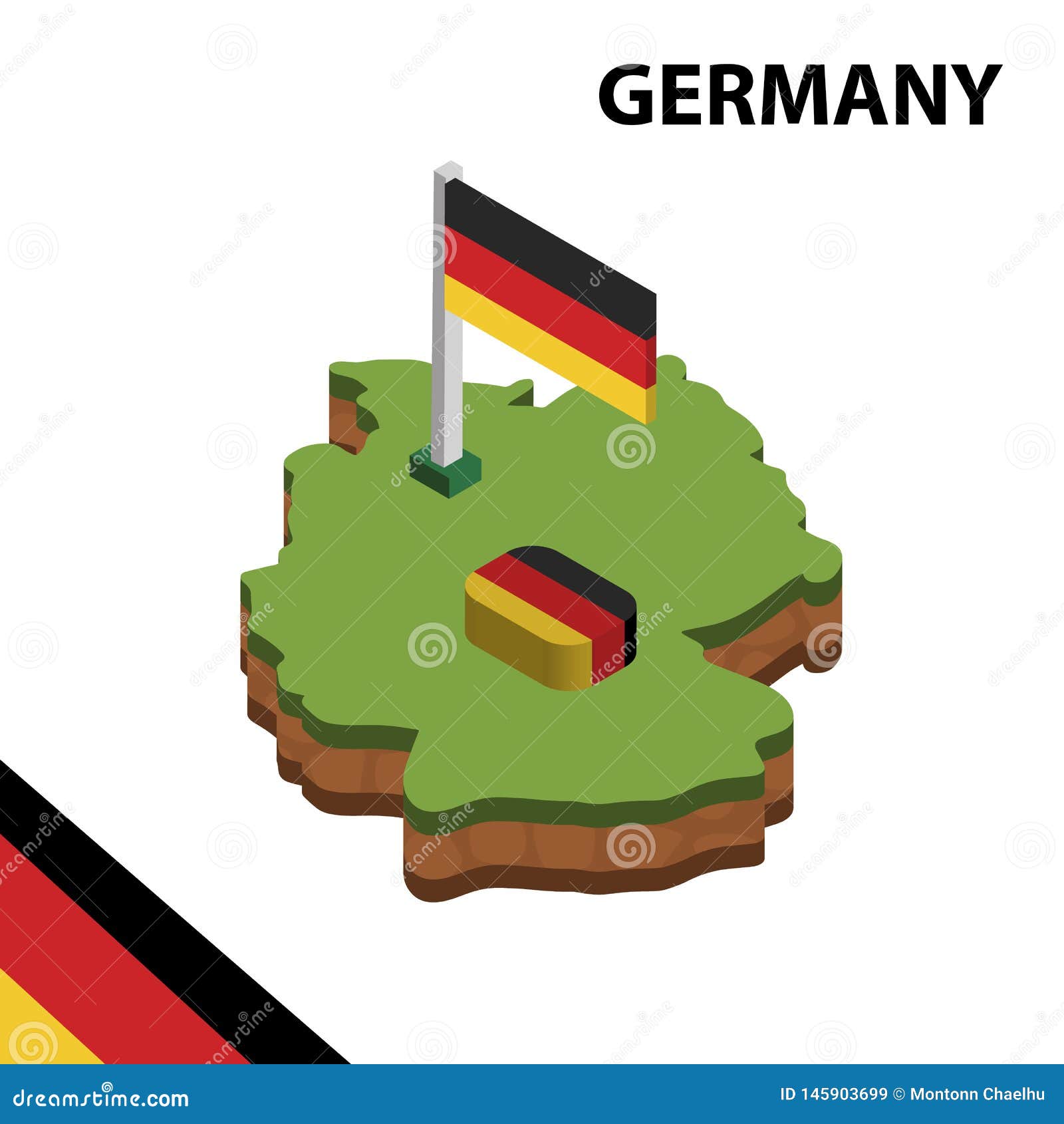 Info Graphic Isometric Map and Flag of GERMANY. 3D Isometric Vector ...