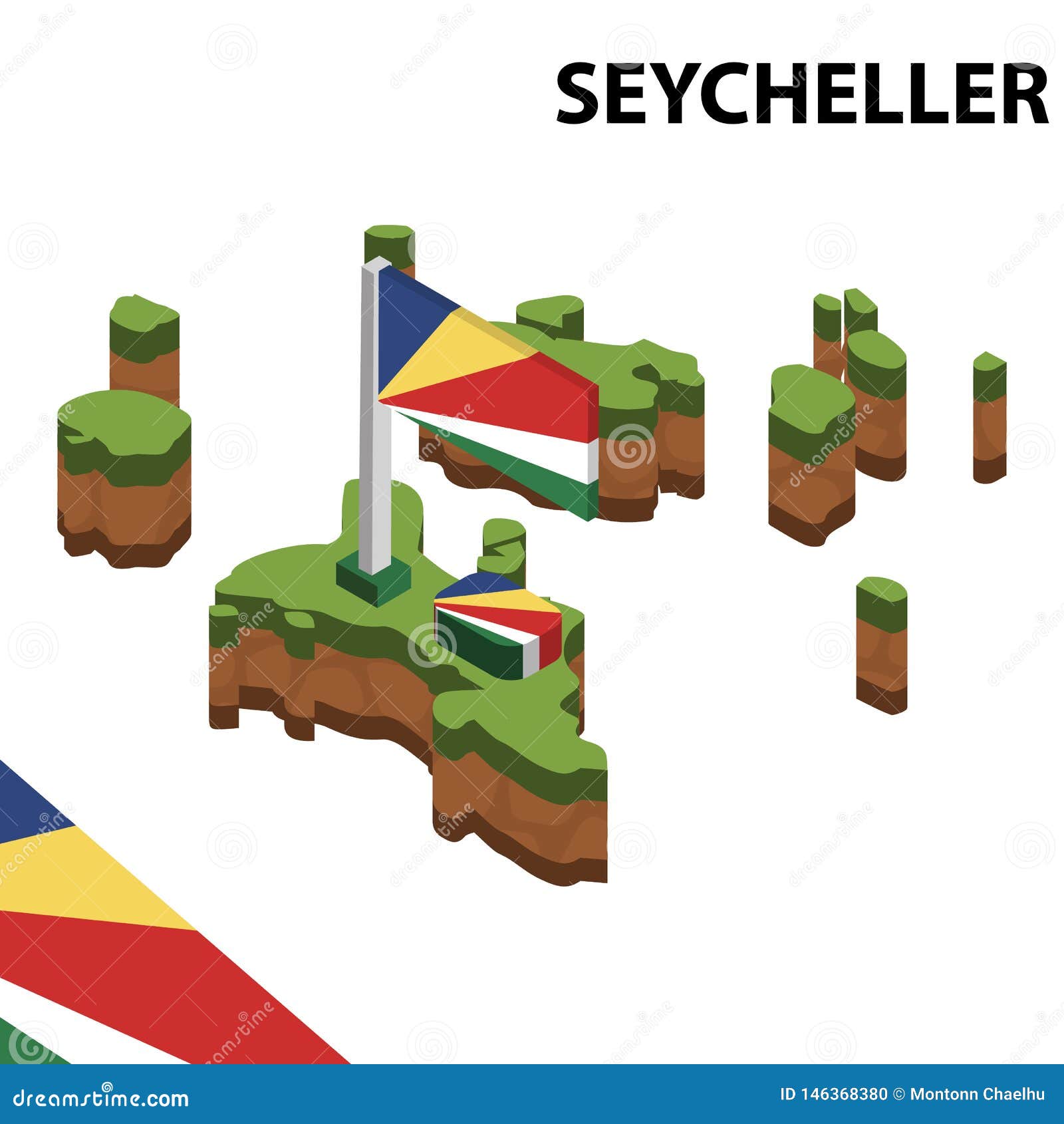 Isometric Seychelles Map With City Names And Administrative Divisions ...