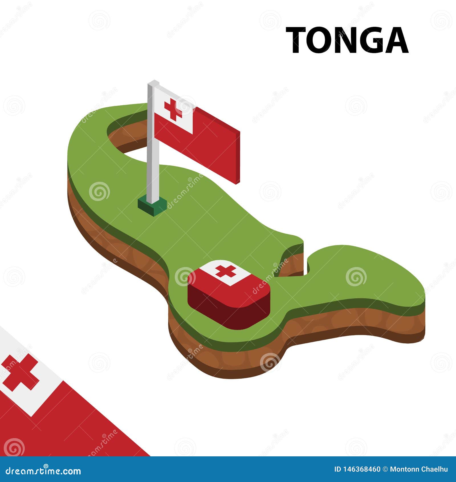 Info Graphic Isometric Map and Flag of TONGA. 3D Isometric Vector ... Info Graphic Isometric Map and Flag of TONGA. 3D Isometric Vector ...
