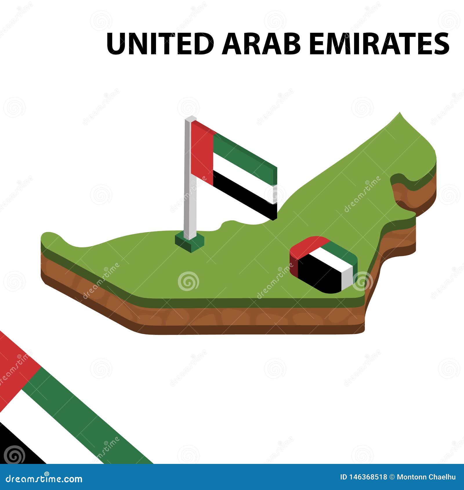Info Graphic Isometric Map and Flag of UNITED ARAB EMIRATES. 3D ...