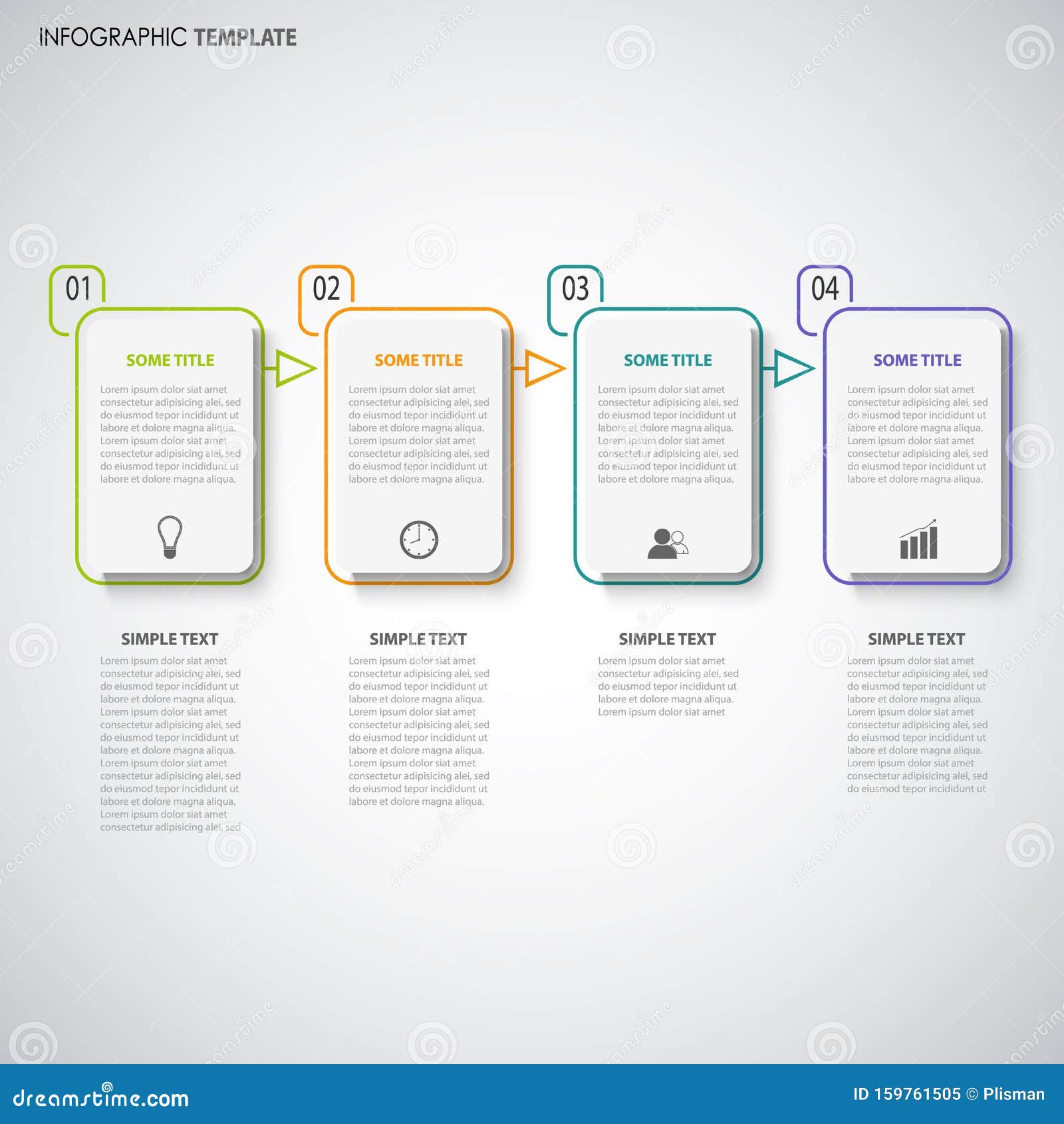 Info Graphic with Rectangular Design Pointers Template Stock Vector ...