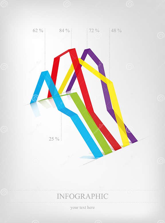 Info graphic, ribbon graph stock vector. Illustration of values - 42384459