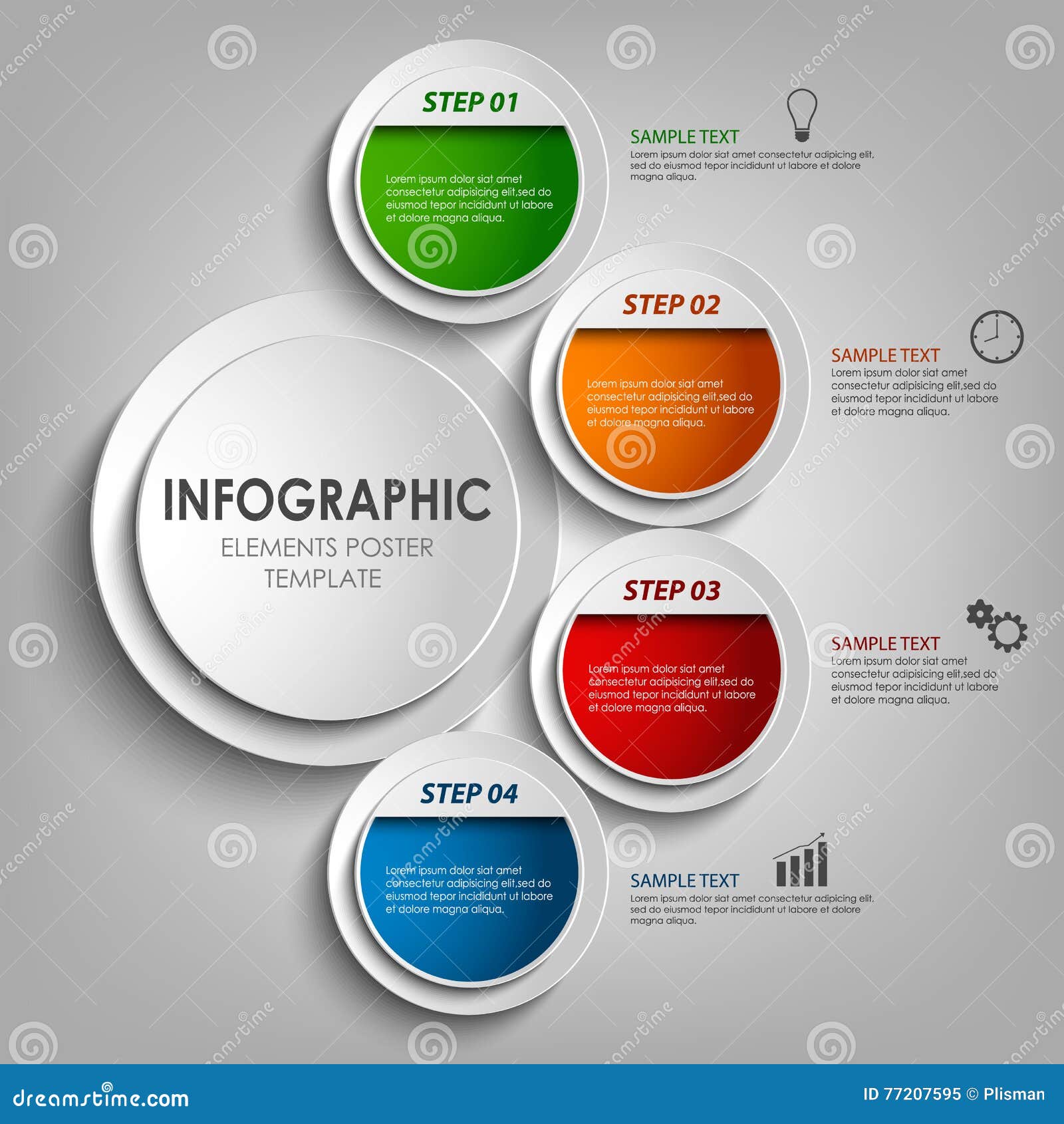 Info Graphic with Round Colored Labels Design Template Stock Vector ...
