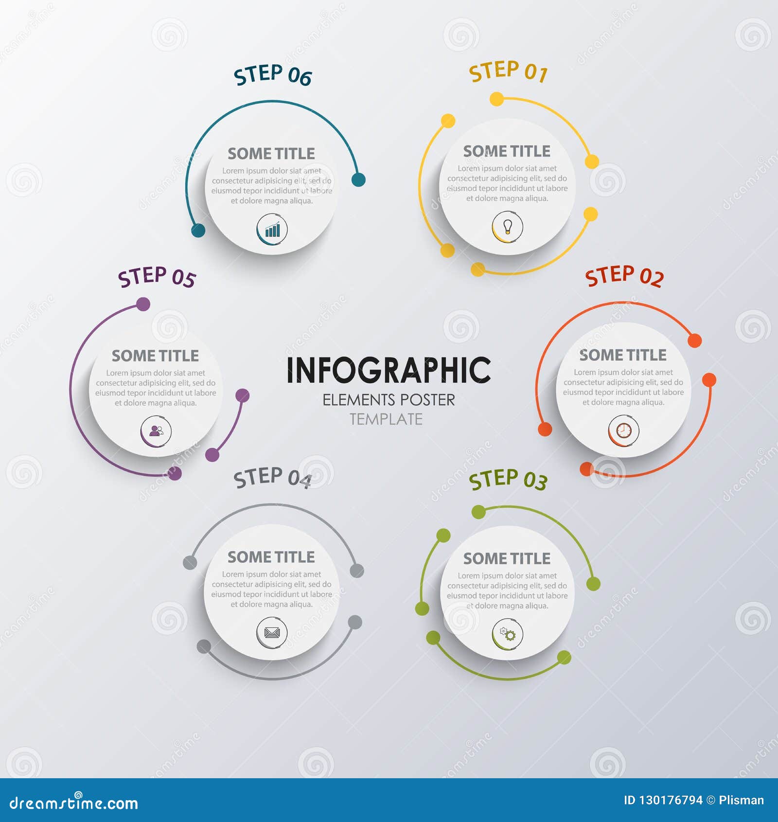 Info Graphic with Round Design Elements Pointers Stock Vector ...