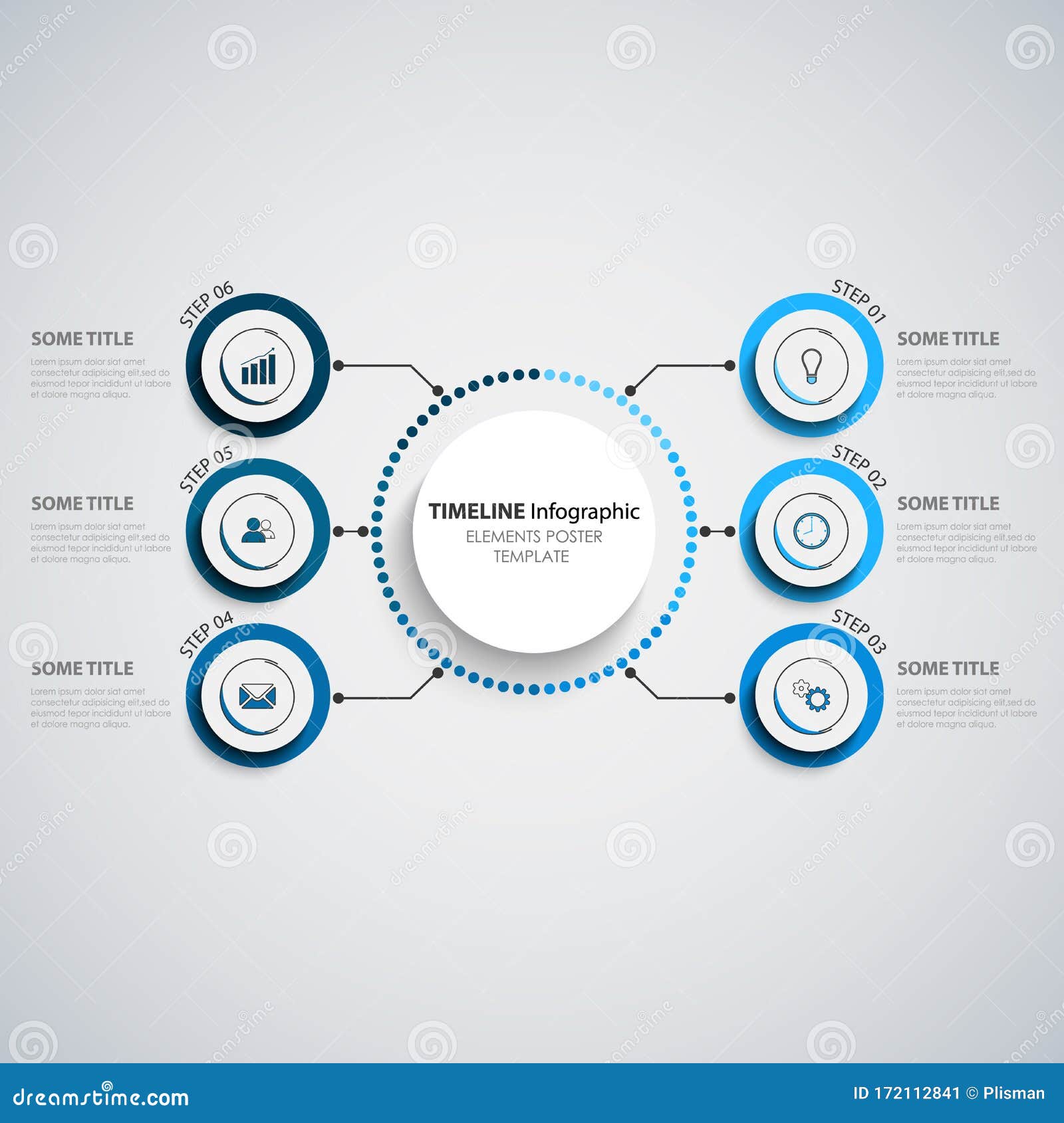 Info Graphic with Round Elements in Blue Design Stock Vector ...