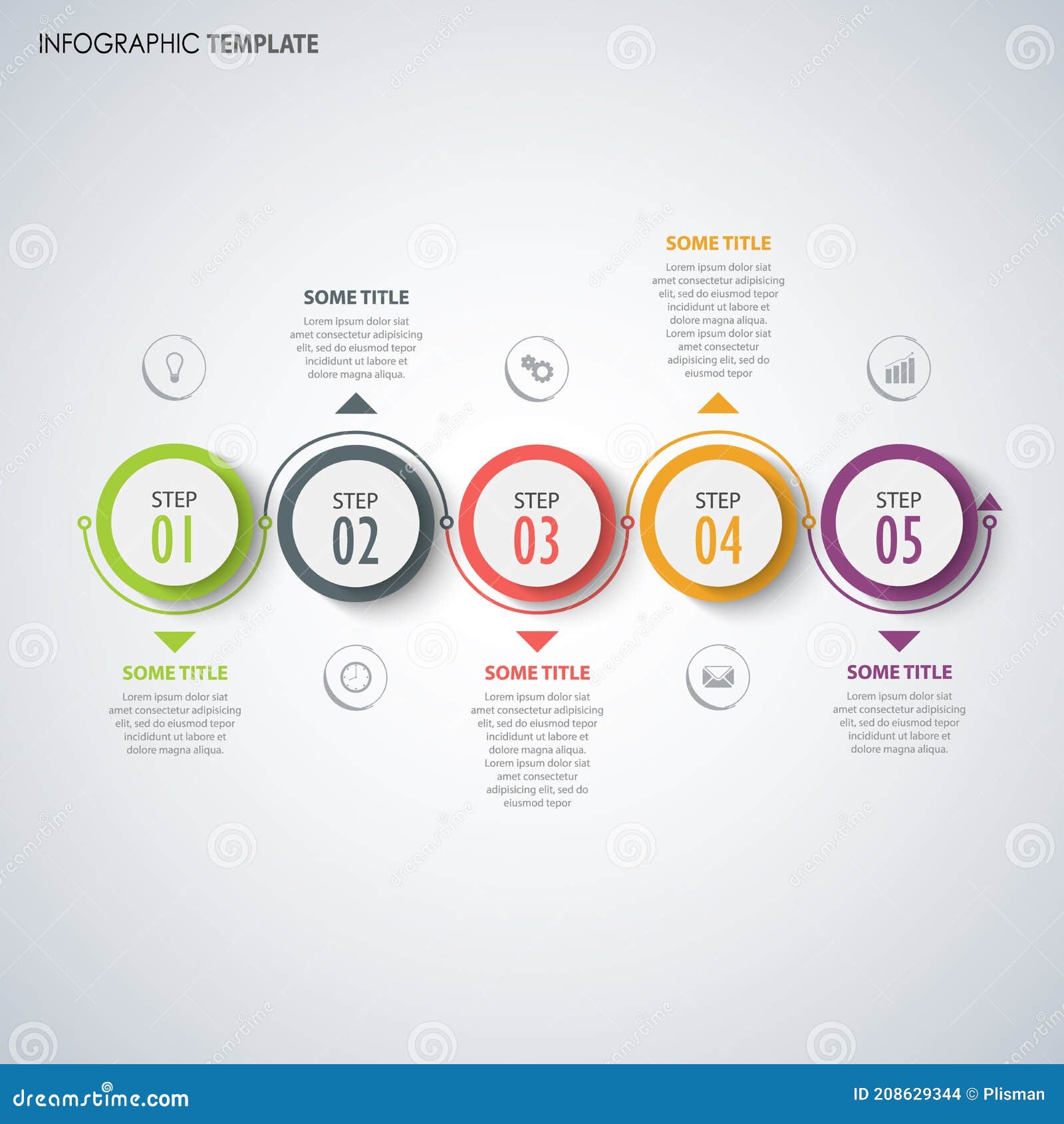 Info Graphic with Round Indicators in Color Design Template Stock ...