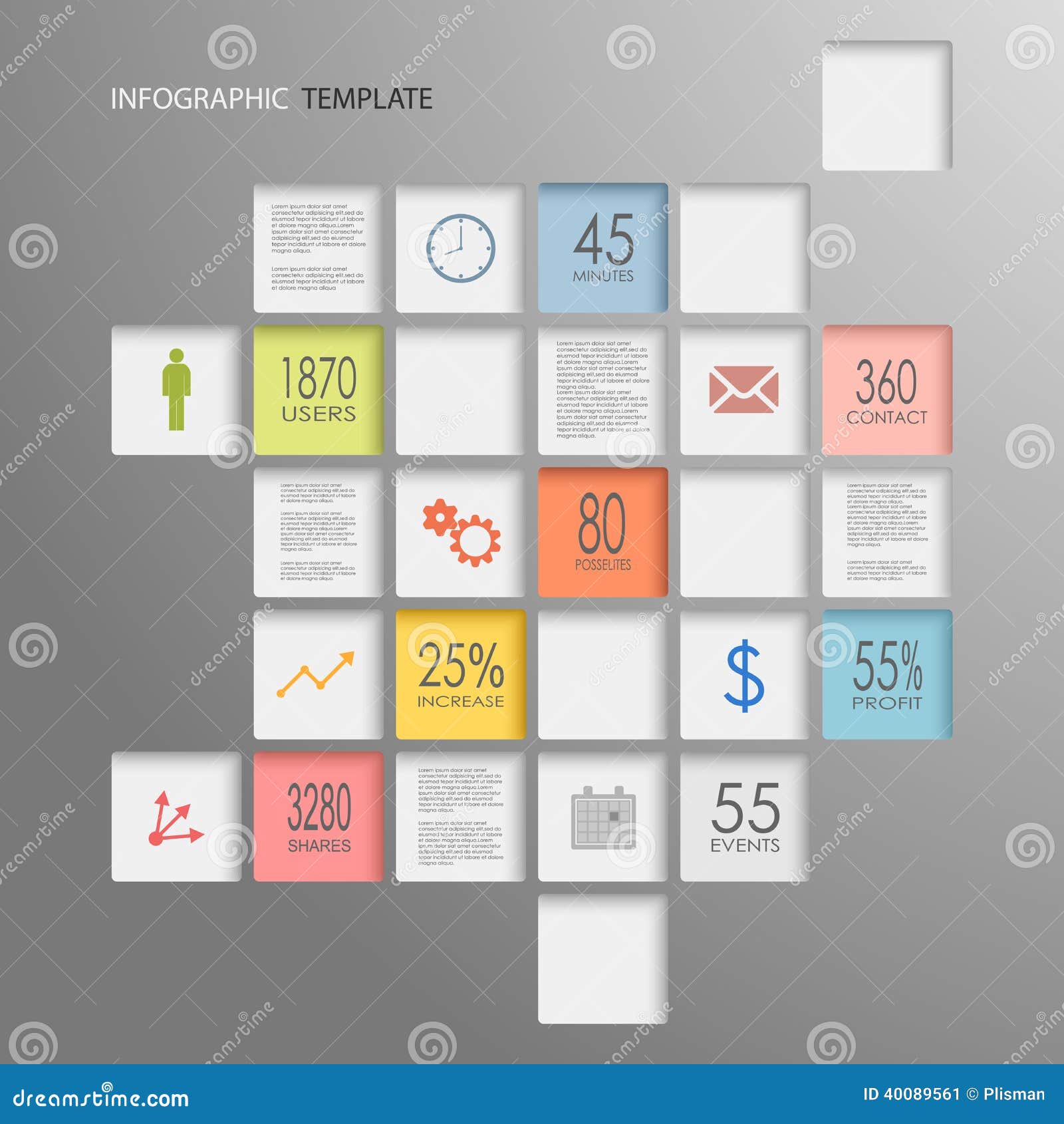 Info Graphic Squares Elements Template Stock Vector - Illustration of ...