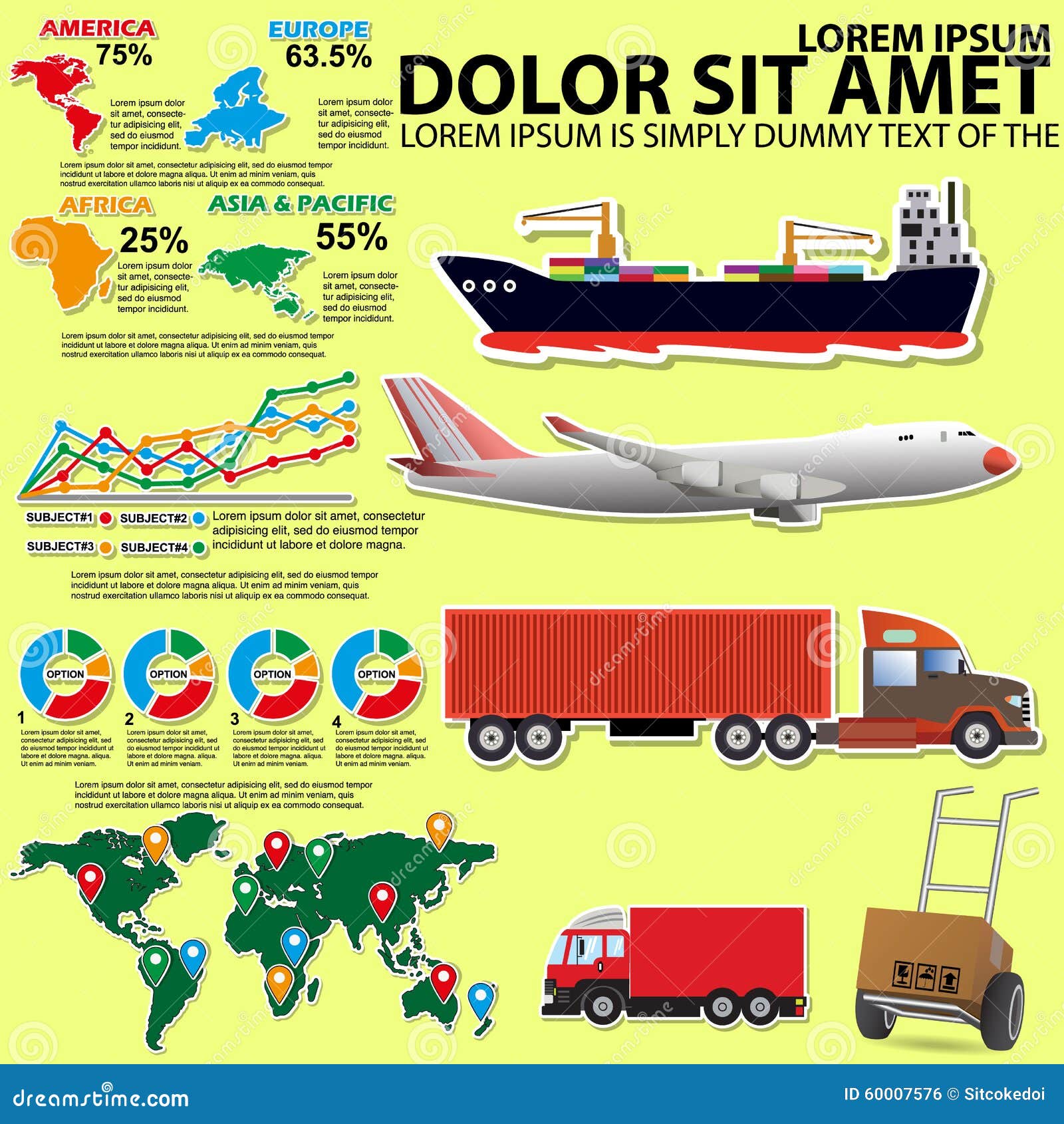 Info Graphic on Transportation. by Vehicles of Various Types Stock ...