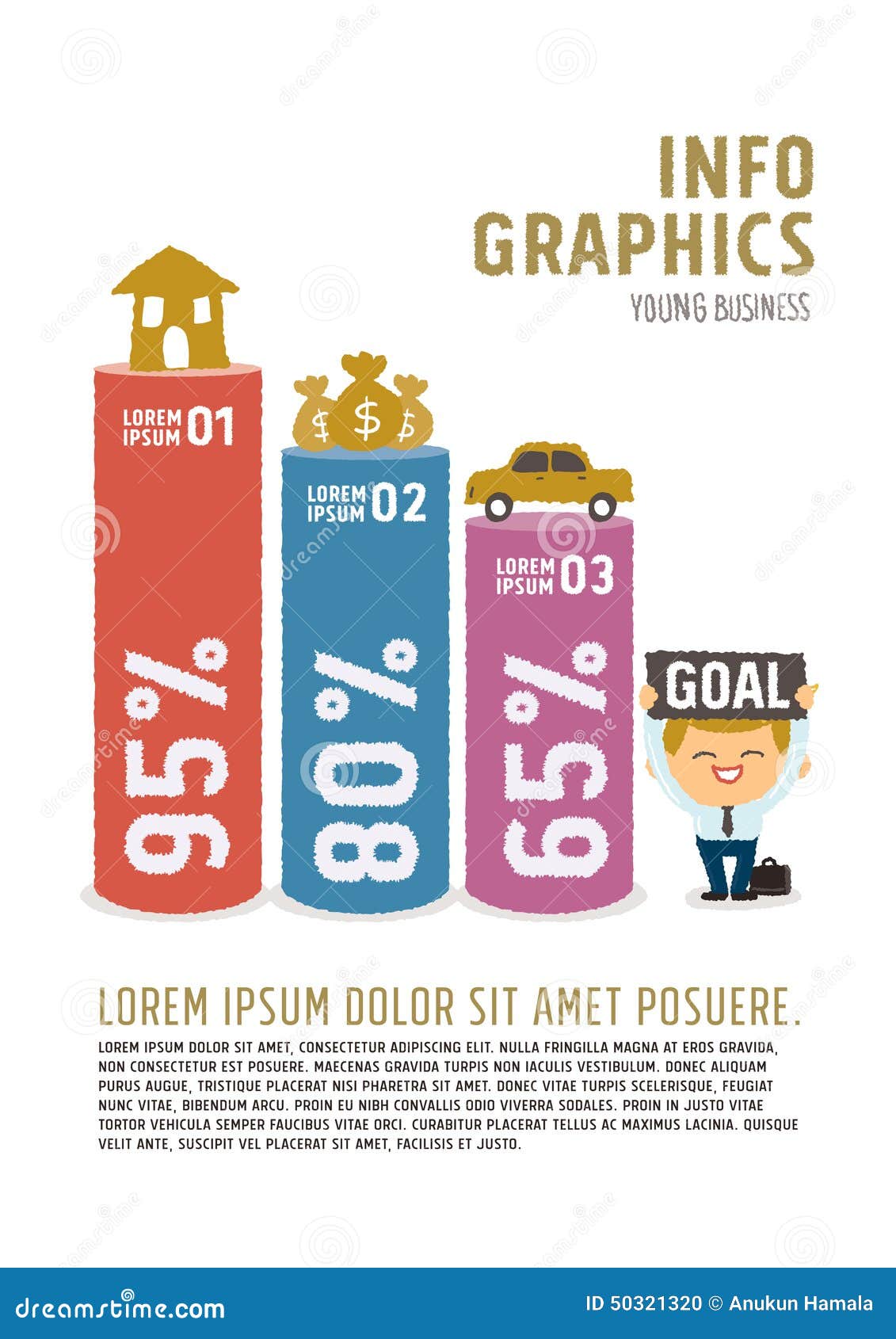 Info Graphics Businessman Dream Concept Stock Vector - Illustration of ...