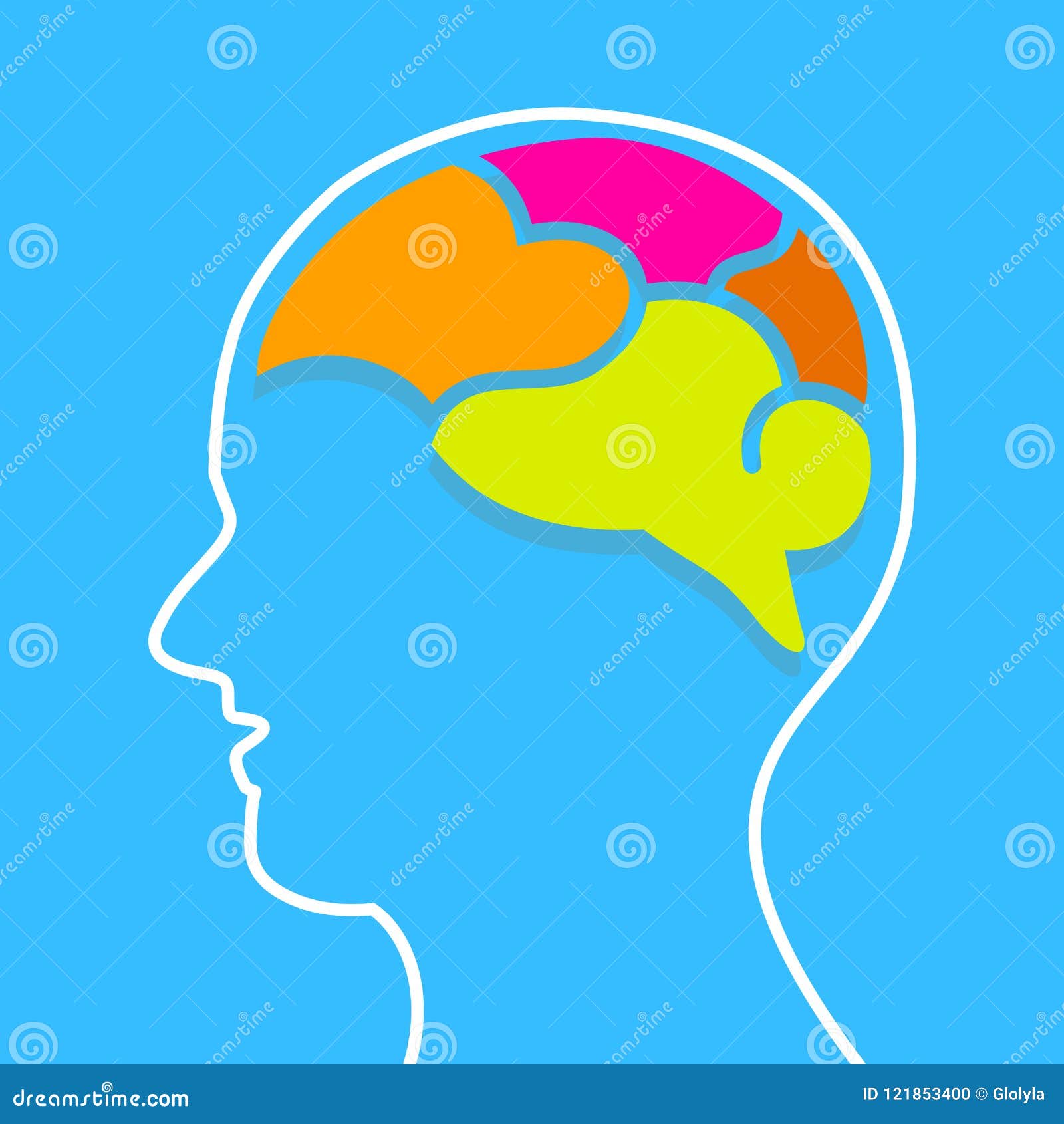 Info Graphics Human Brain Design Template. Stock Vector - Illustration ...