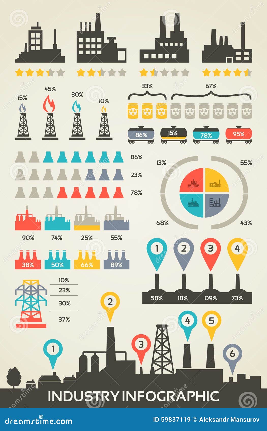 Info graphics industry stock vector. Illustration of fuel - 59837119