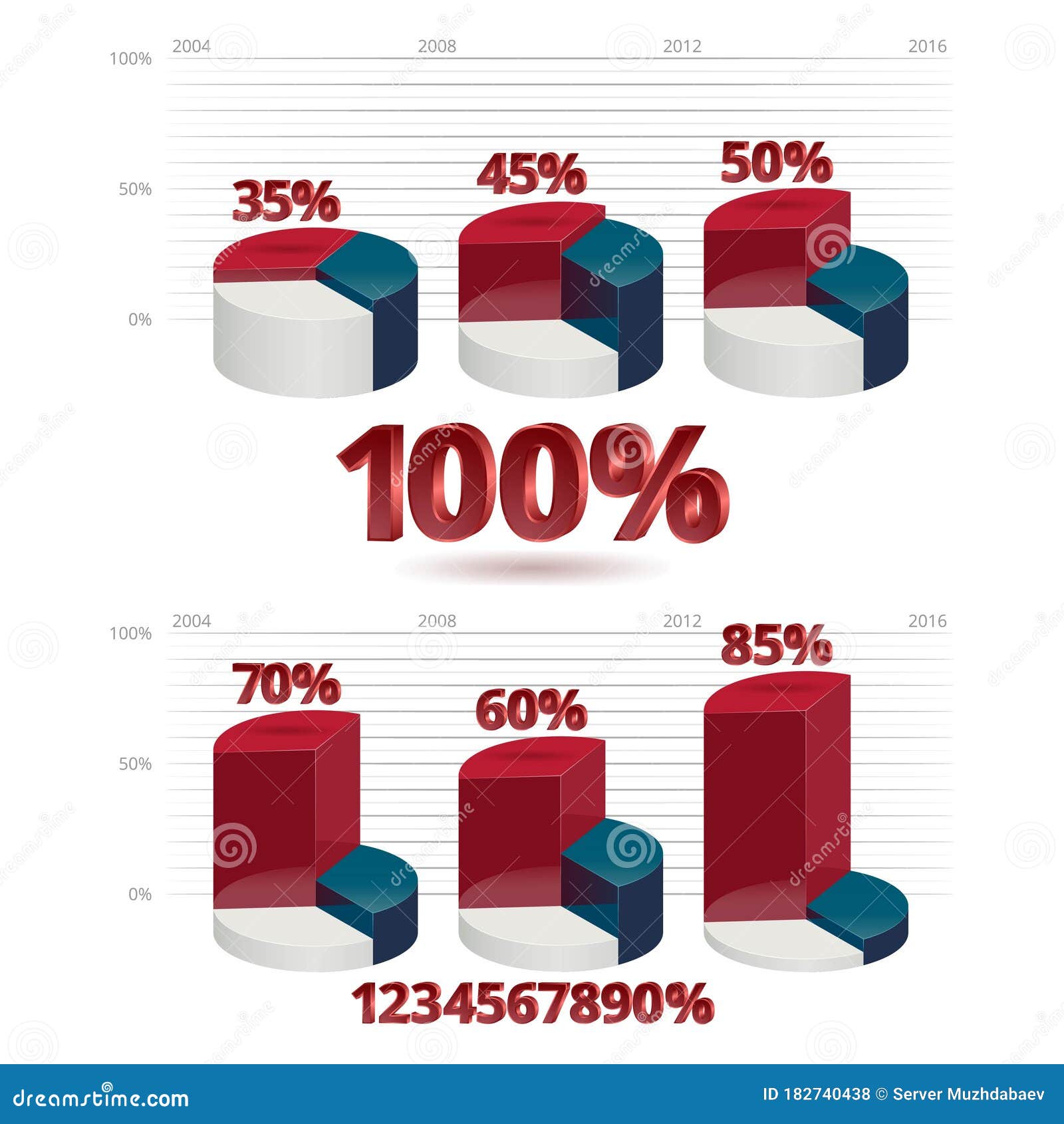 Info Graphics Interest. Red Blue White Stock Vector - Illustration of ...