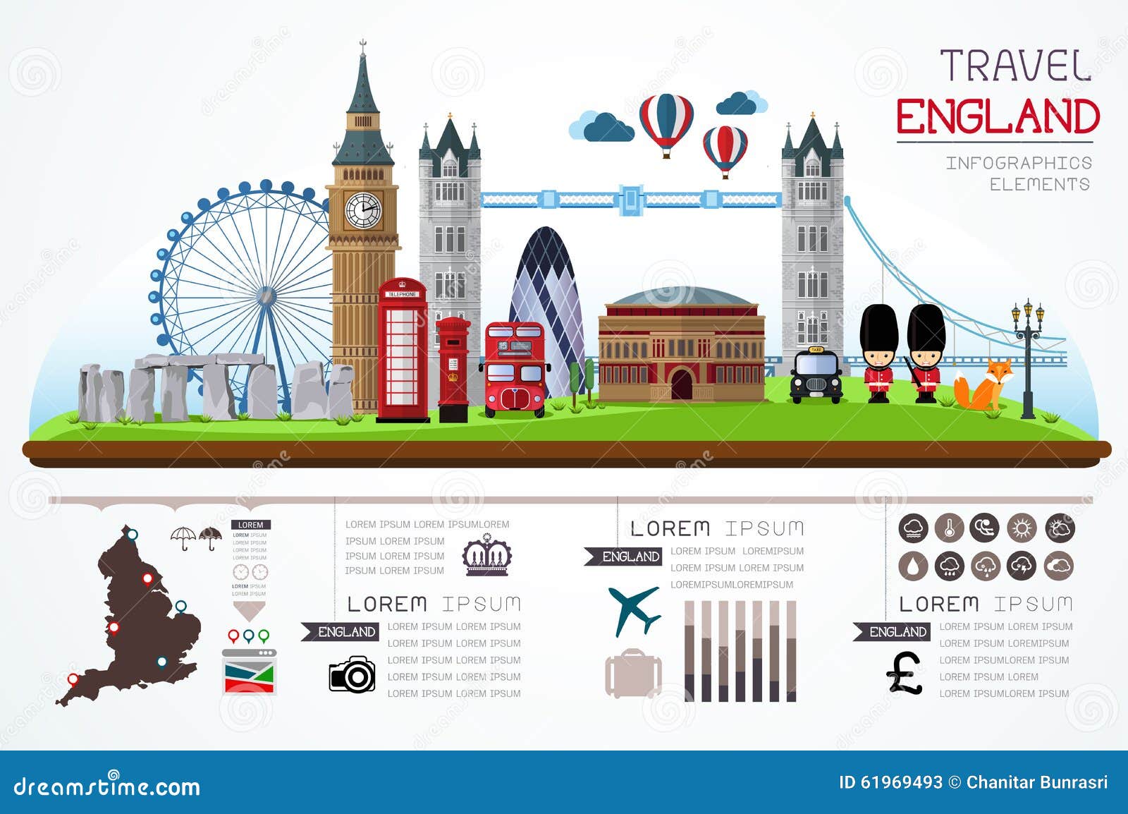 Info Graphics Travel and Landmark England Stock Vector - Illustration ...