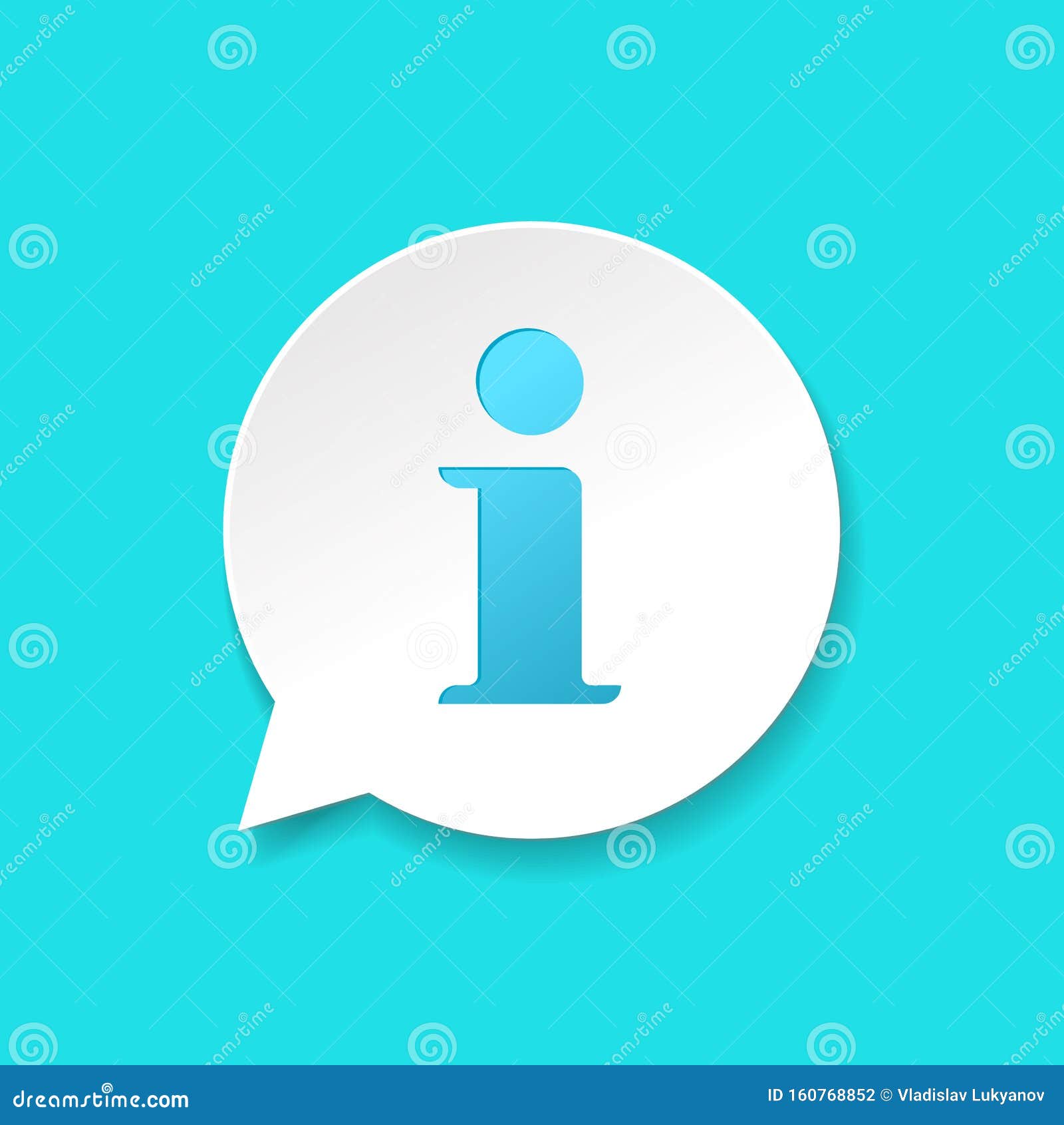Info Help Sign Icon Vector Symbol, Realistic Gradient Shadow White and ...