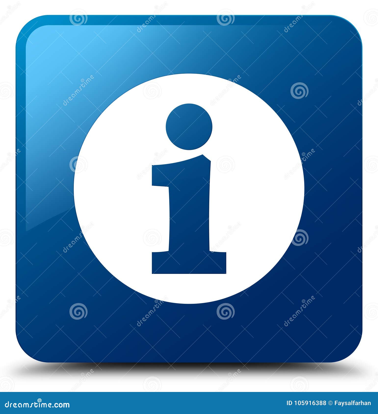 Info Icon Blue Square Button Stock Illustration - Illustration of info ...