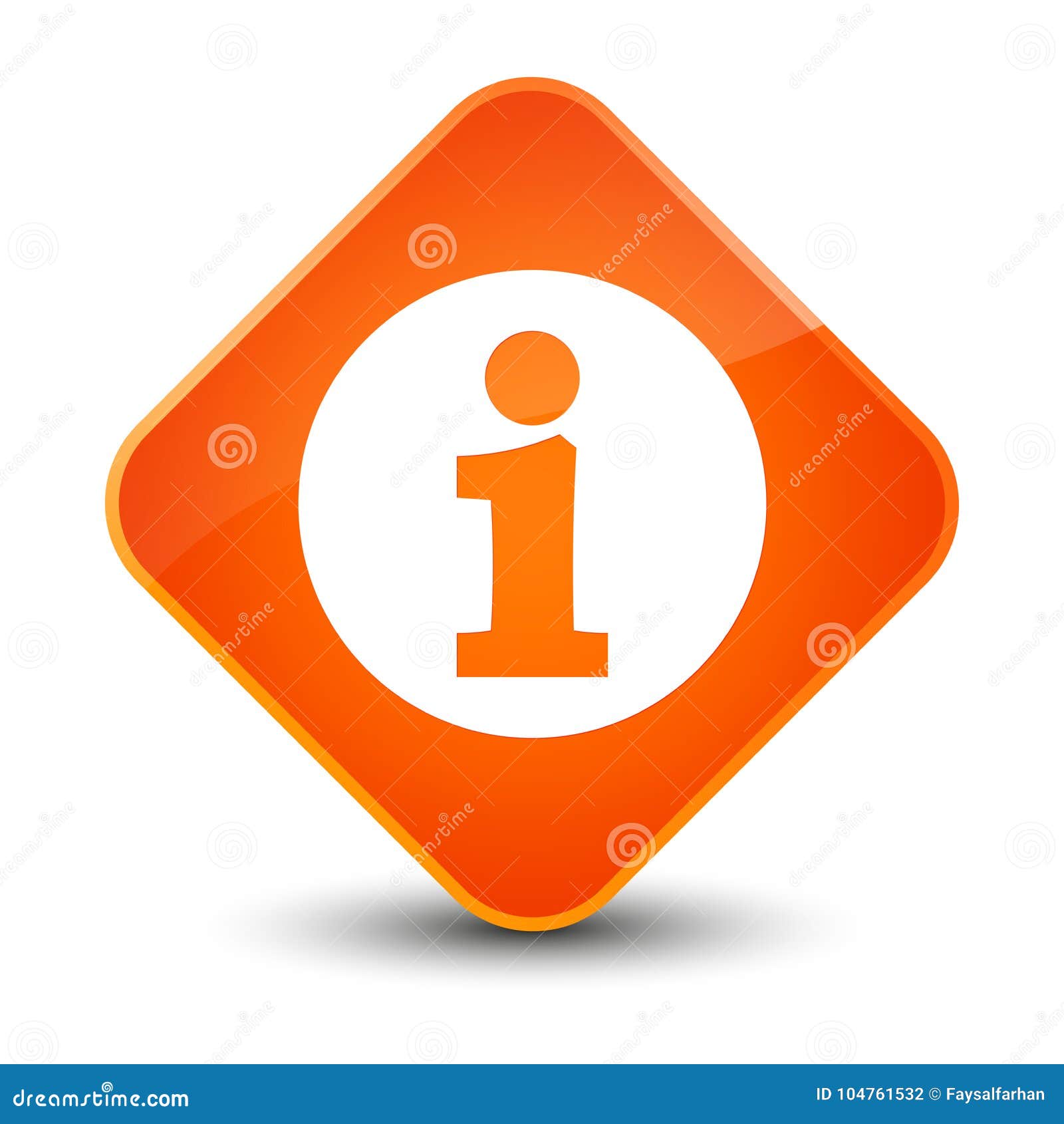 Info Icon Elegant Orange Diamond Button Stock Illustration ...