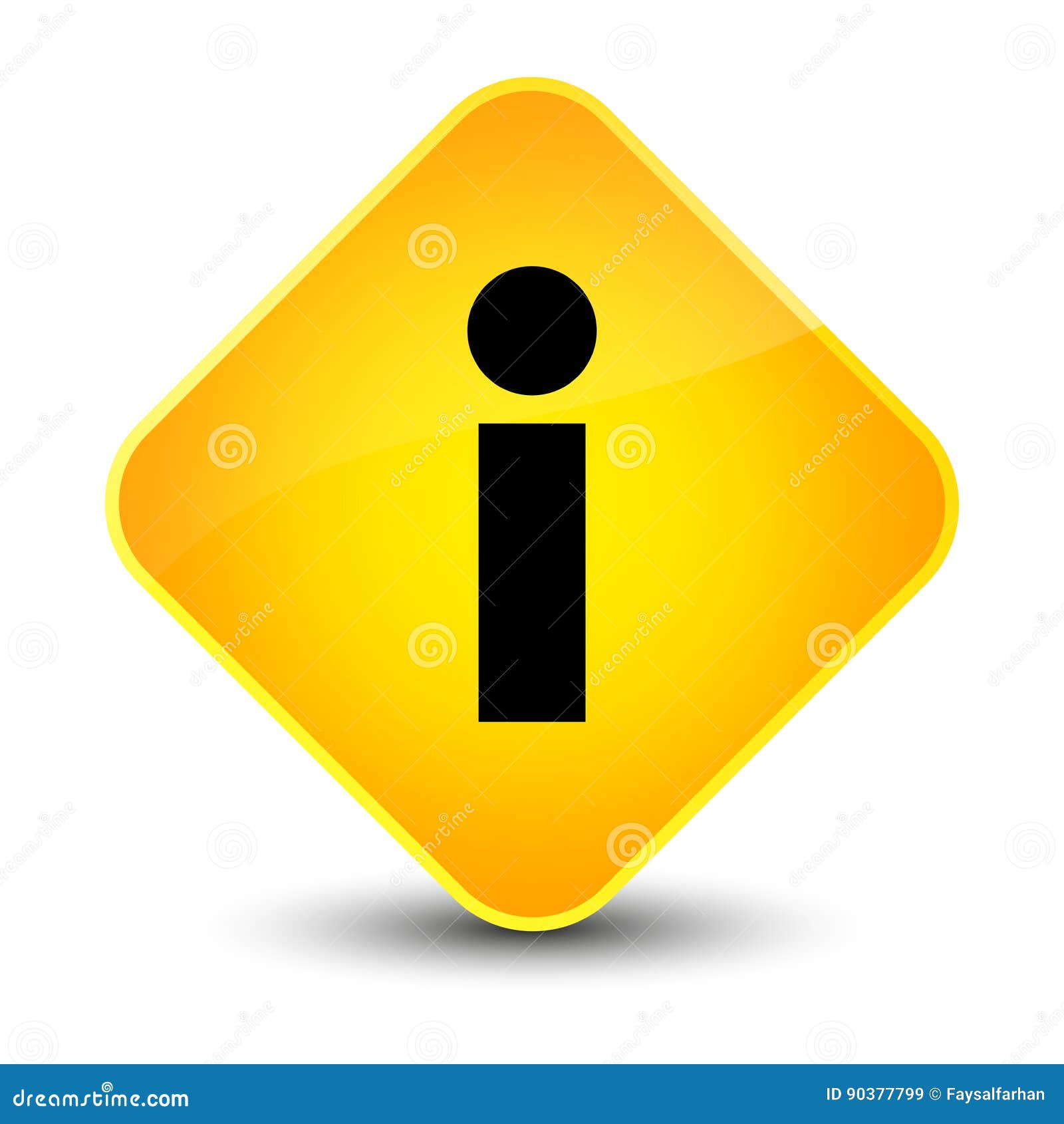 Info Icon Elegant Yellow Diamond Button Stock Illustration ...