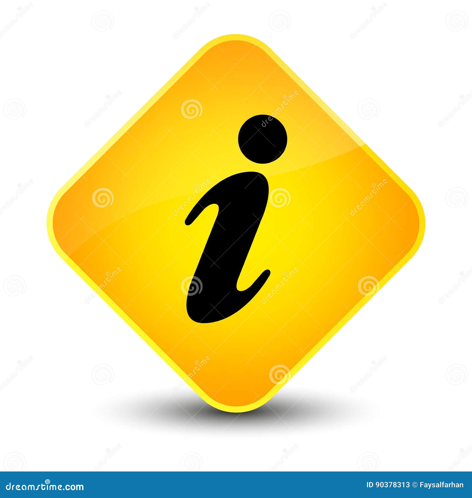 Info Icon Elegant Yellow Diamond Button Stock Illustration ...