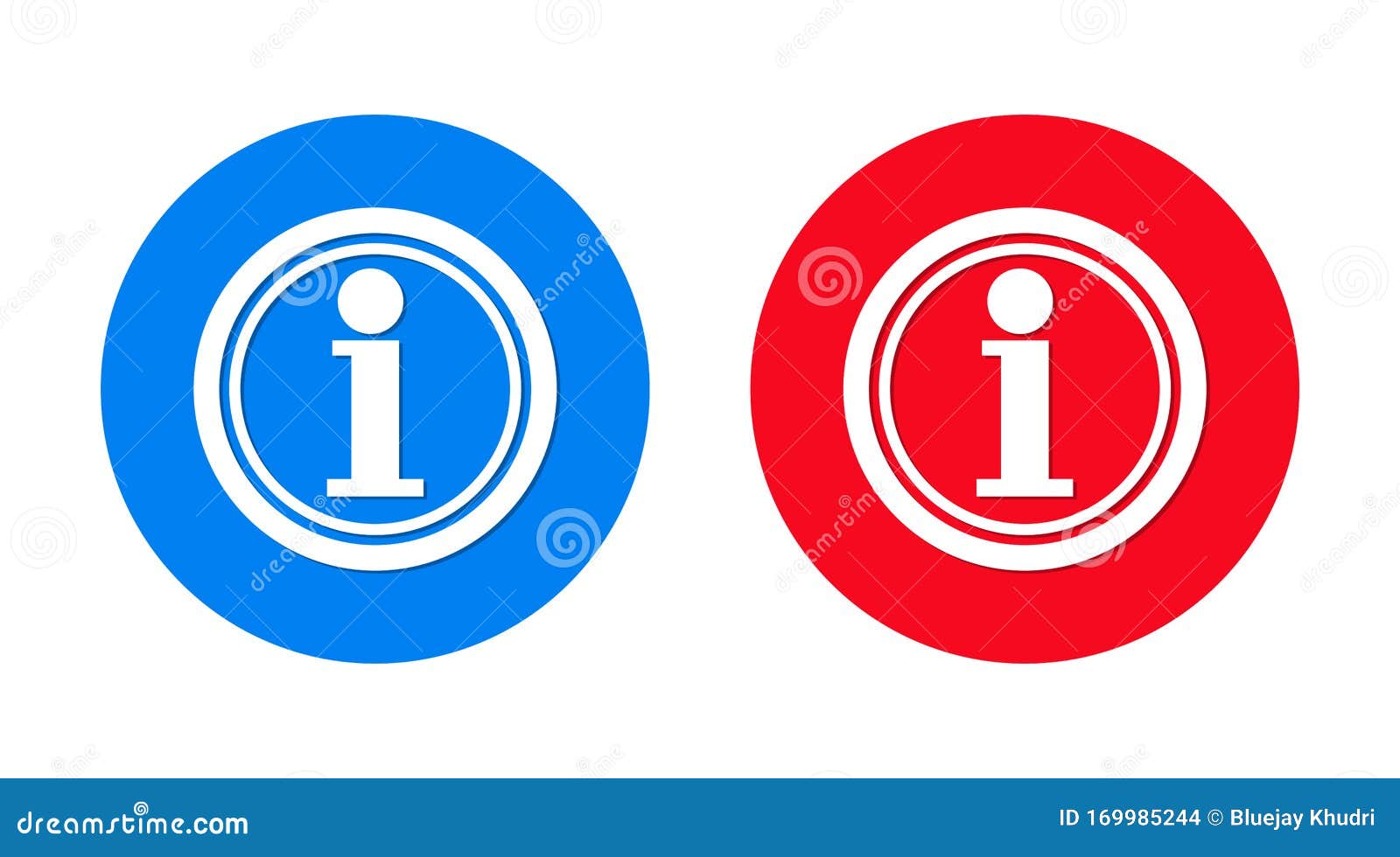 Info Icon Flat Trendy Round Button Set Stock Vector - Illustration of ...